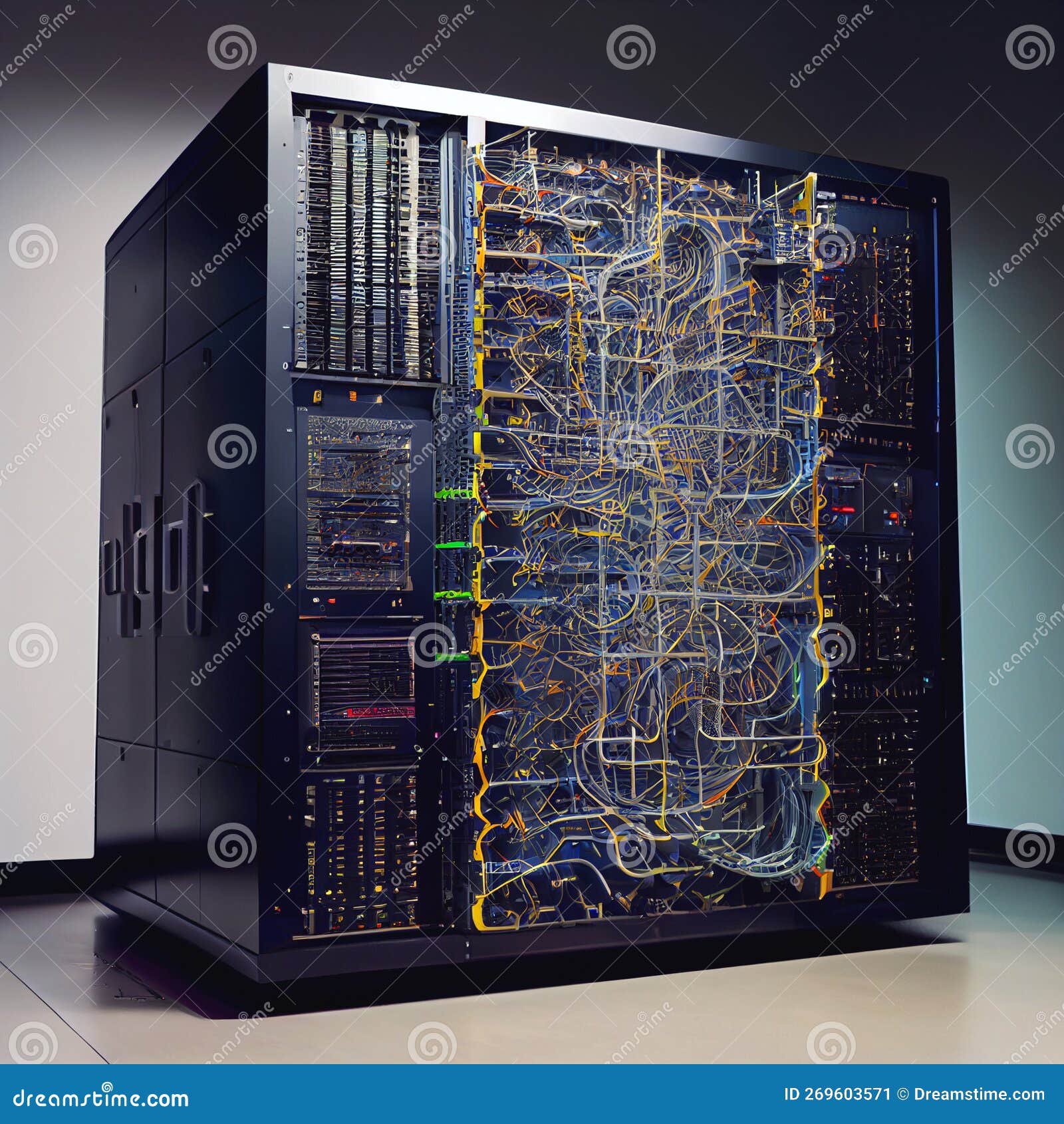 Supercomputer datacentre stock illustration. Illustration of ...