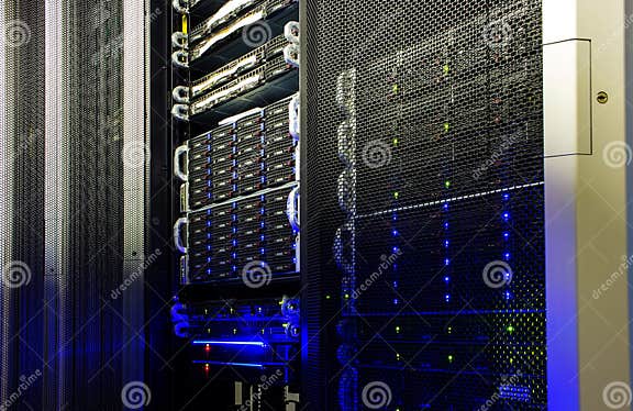 Supercomputer Disk Storage in Data Center Stock Photo - Image of drive ...