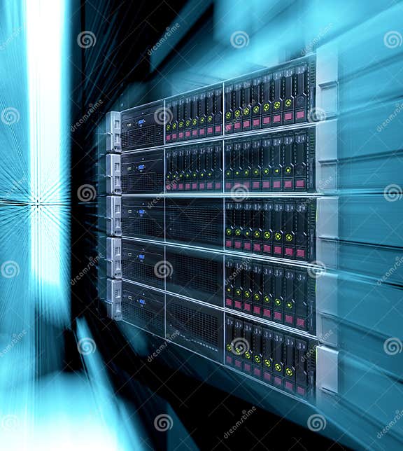 Supercomputer Disk Storage in Modern Data Center Stock Image - Image of ...