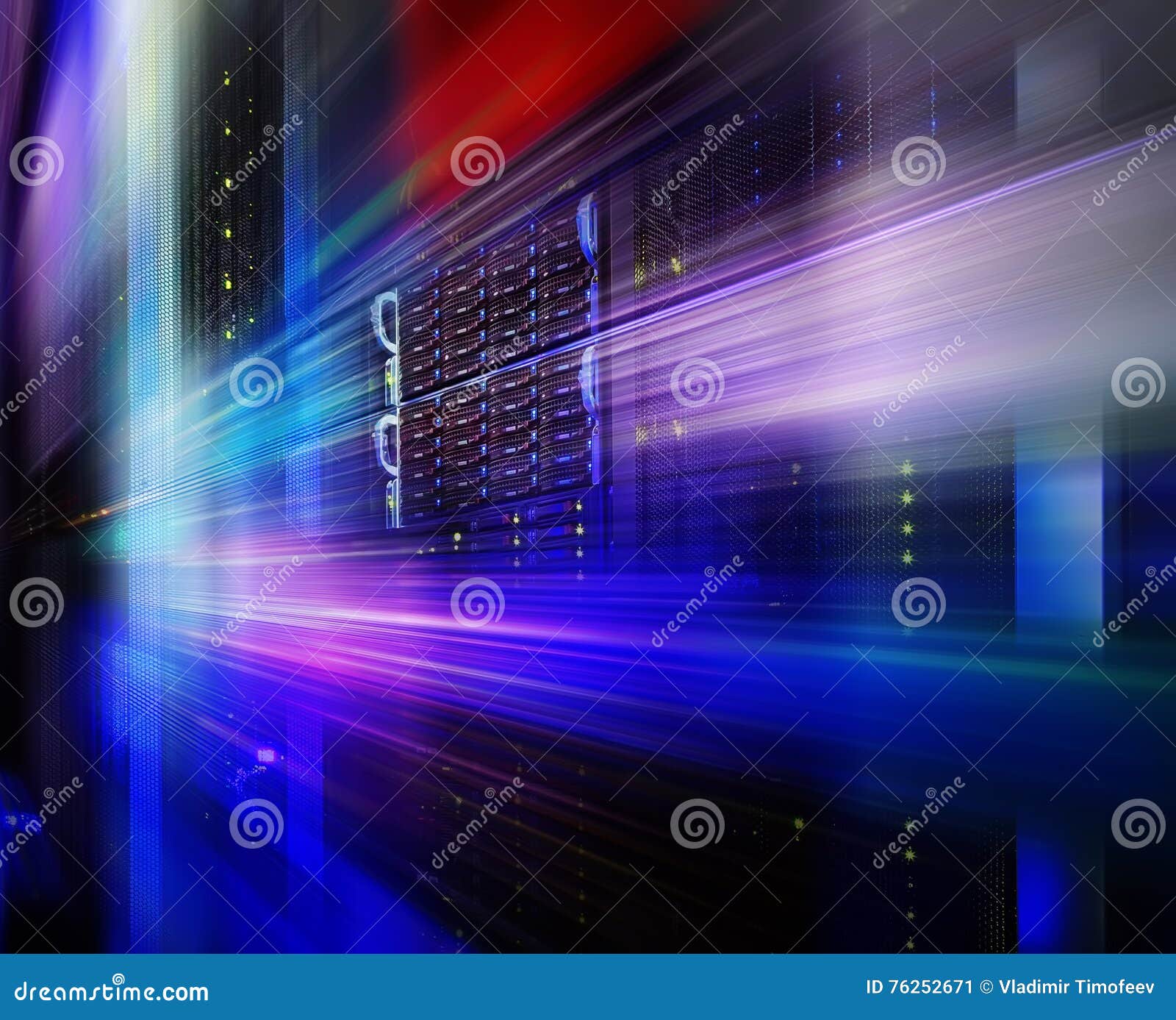 Supercomputer Disk Storage in a Series of Data Center Equipment. Motion ...