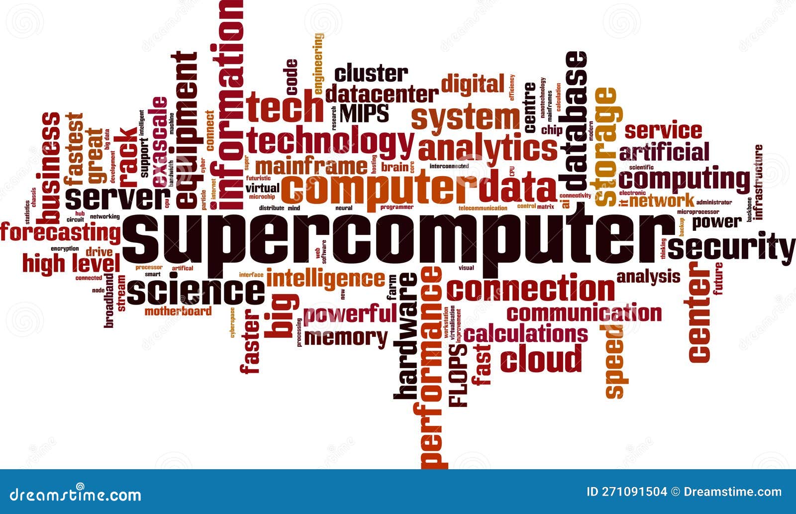Supercomputer word cloud stock vector. Illustration of great - 271091504