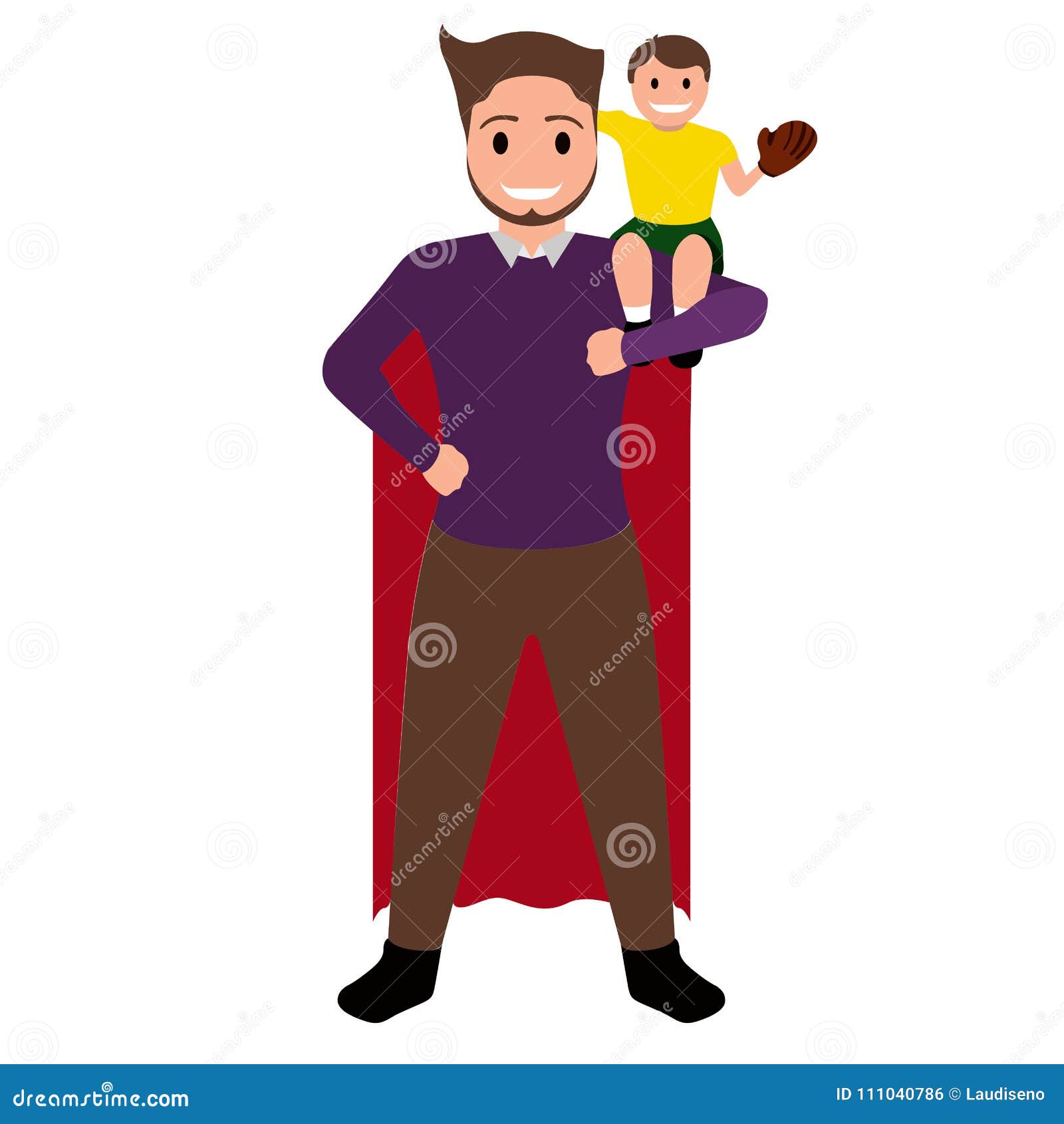 Superdad cartoon character stock vector. Illustration of daughter ...
