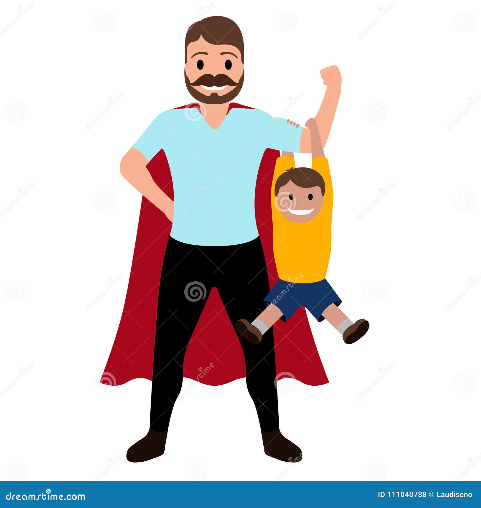 Superdad cartoon character stock vector. Illustration of power - 111040788