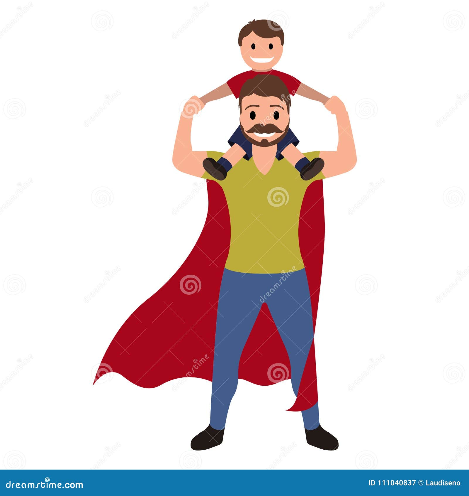 Superdad cartoon character stock vector. Illustration of person - 111040837