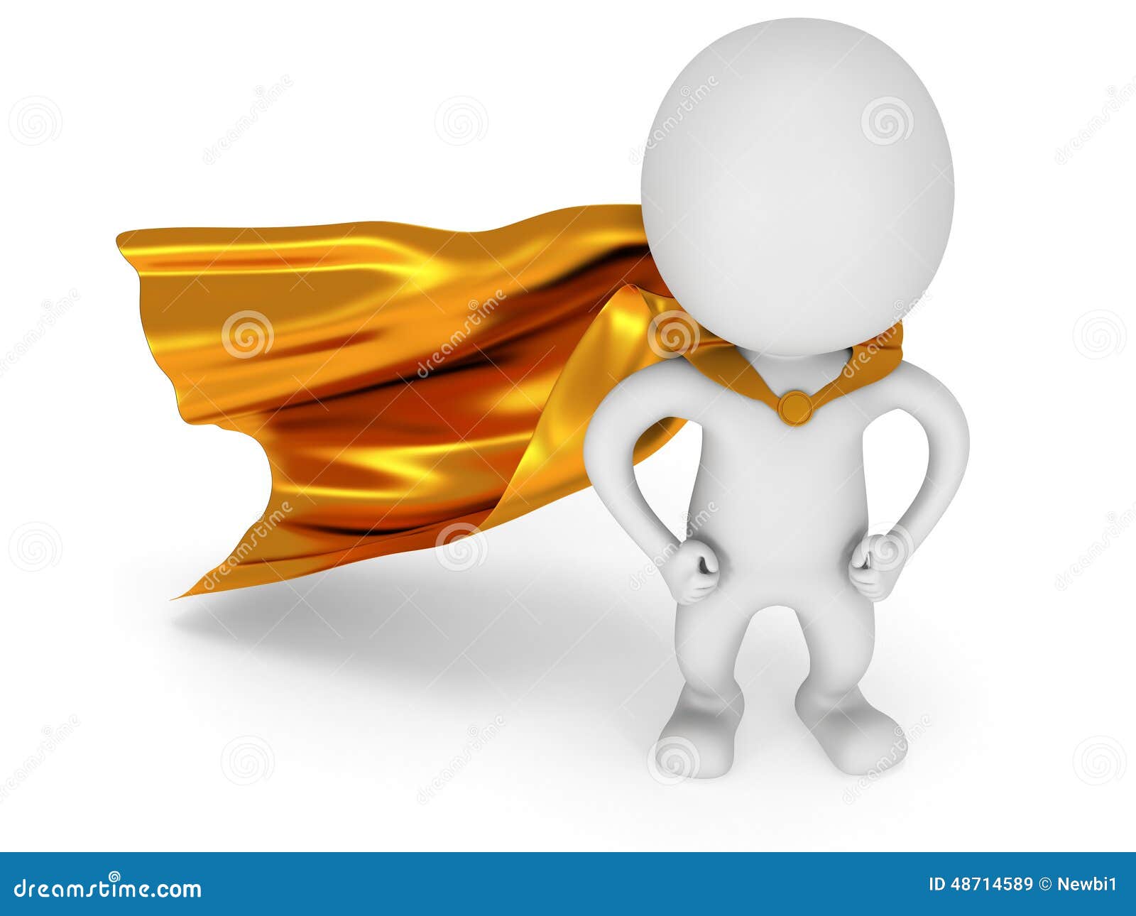 Supereroe Coraggioso Con Il Mantello Dell'oro Illustrazione di Stock ...