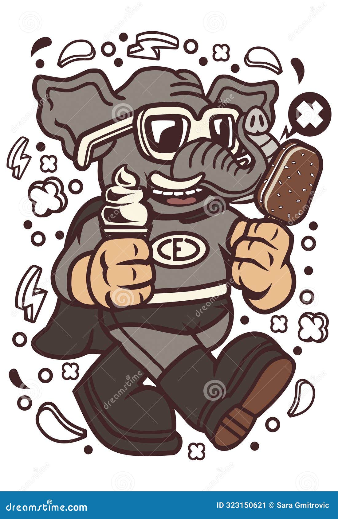 Superfat Elephant stock illustration. Illustration of artwork - 323150621