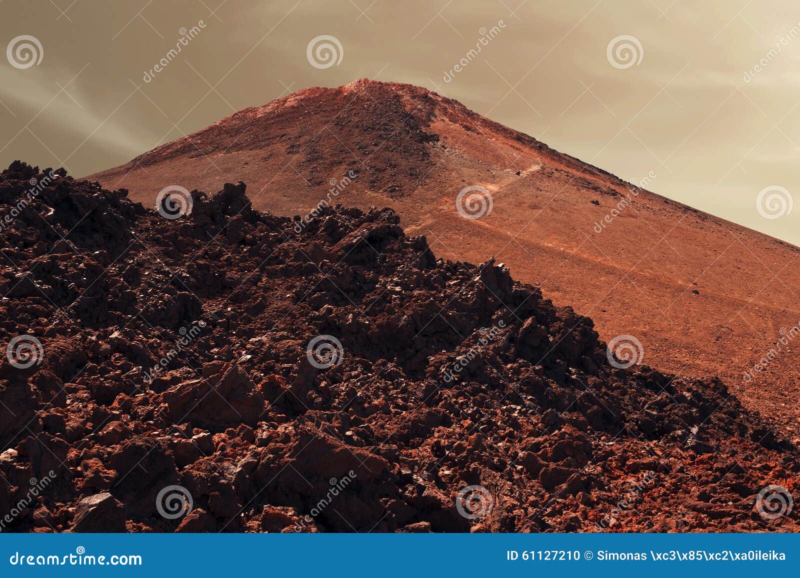 Superficie Drammatica Del Pianeta Rosso Marte Fotografia Stock ...