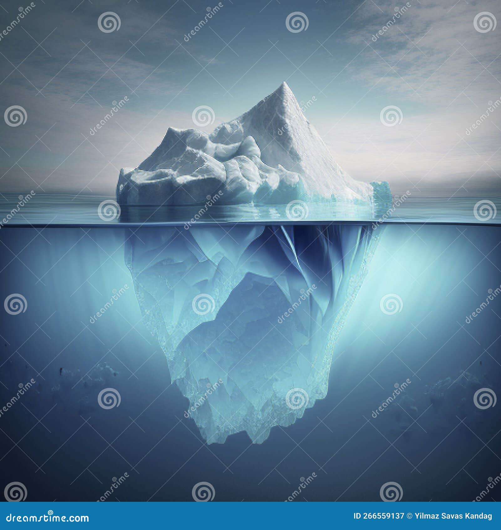 Superficie Visible E Invisible Del Iceberg Stock de ilustración ...