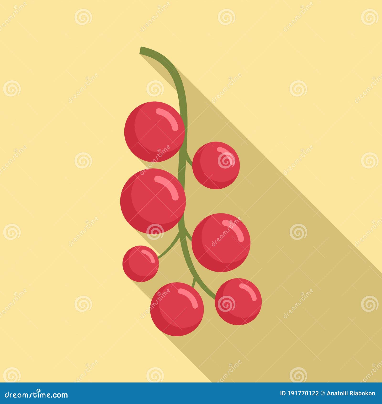 Superfood Red Berry Icon, Flat Style Stock Vector - Illustration of ...