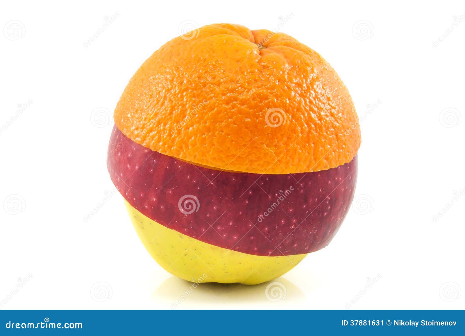 Superfruit - Yellow Apple, Red Apple and Orange Stock Image - Image of ...