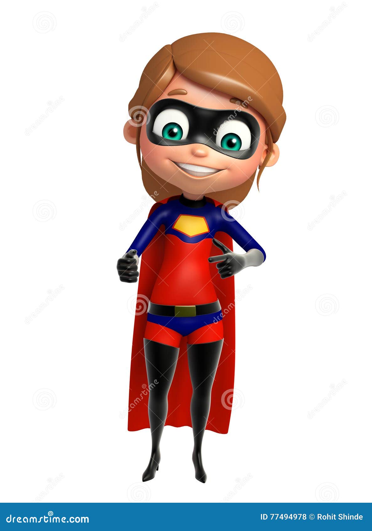 Supergirl with Funny pose stock illustration. Illustration of action ...