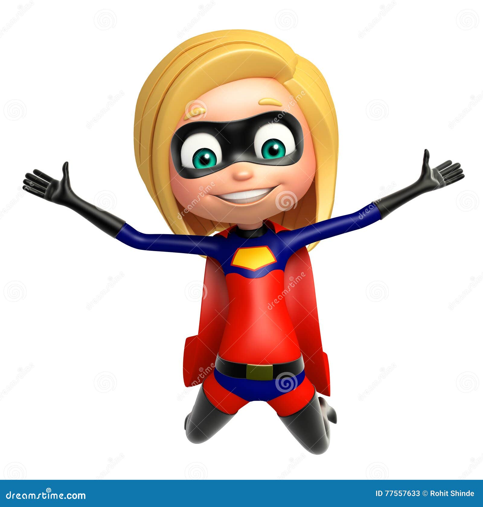 Supergirl with Funny pose stock illustration. Illustration of human ...