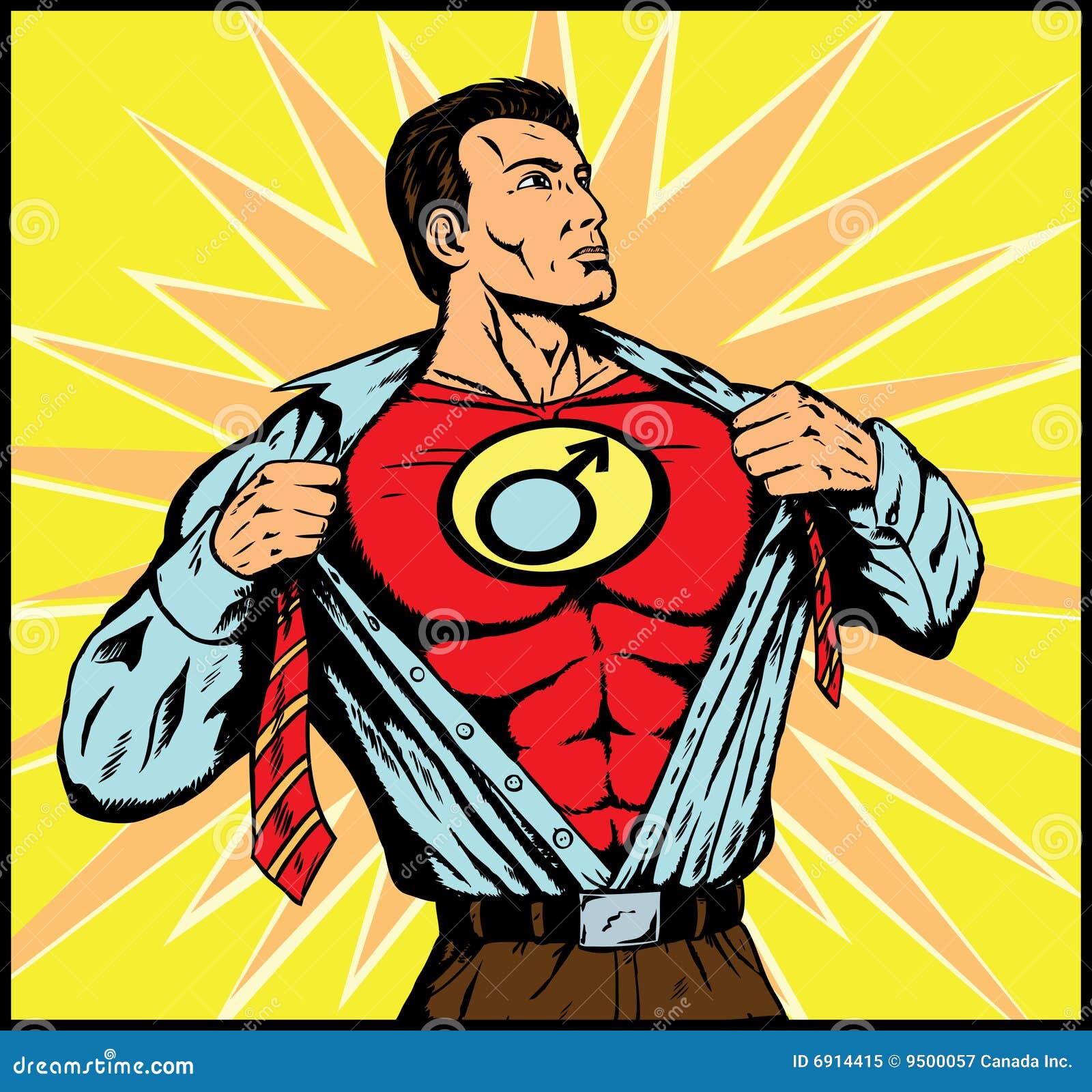 Superguy Changing with Male Symbol Stock Vector - Illustration of ...