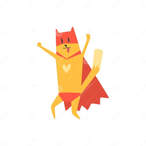Superhéroe Cat Cheering ilustración del vector. Ilustración de fuerte ...