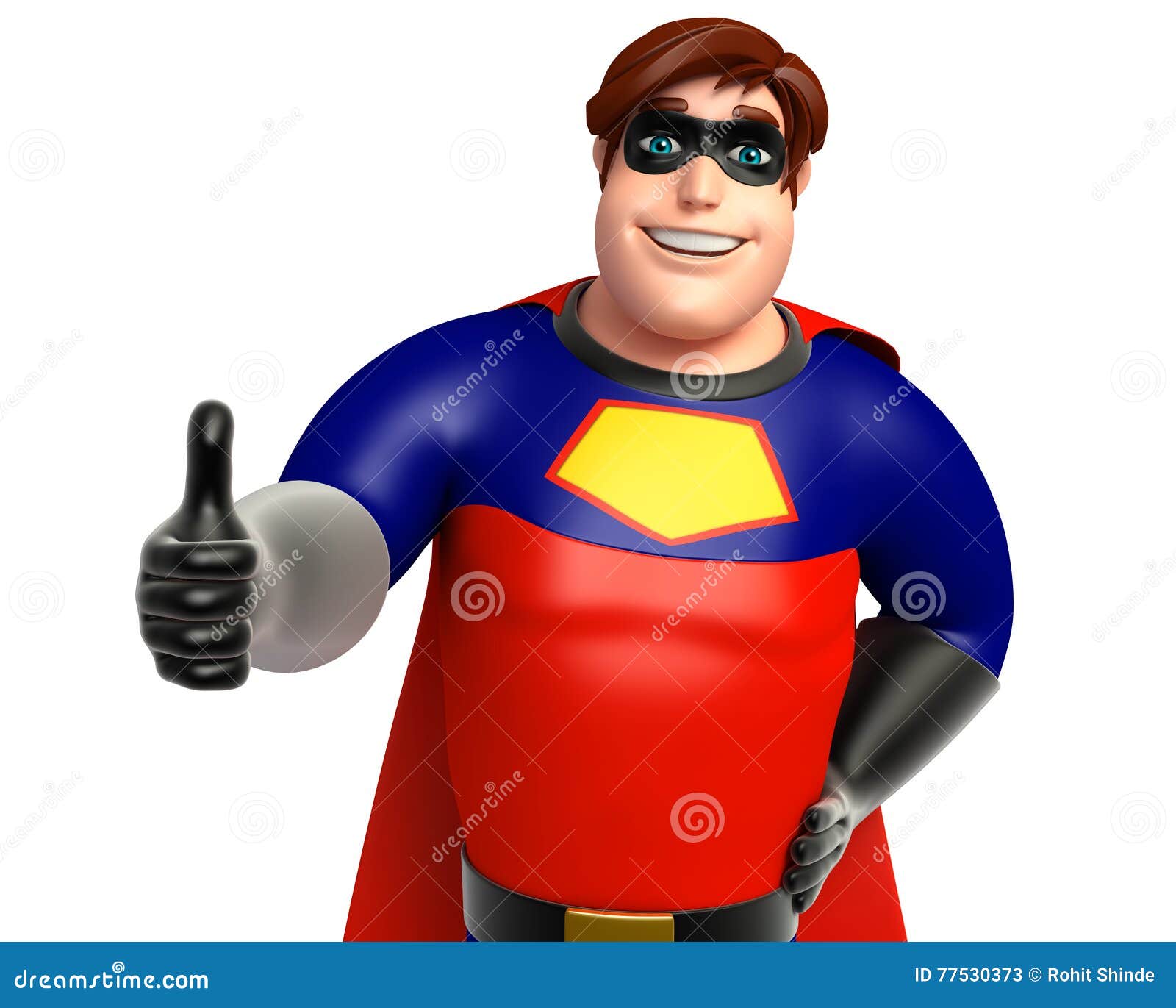 Superheld Mit Den Daumen Werfen Oben Auf Stock Abbildung - Illustration ...