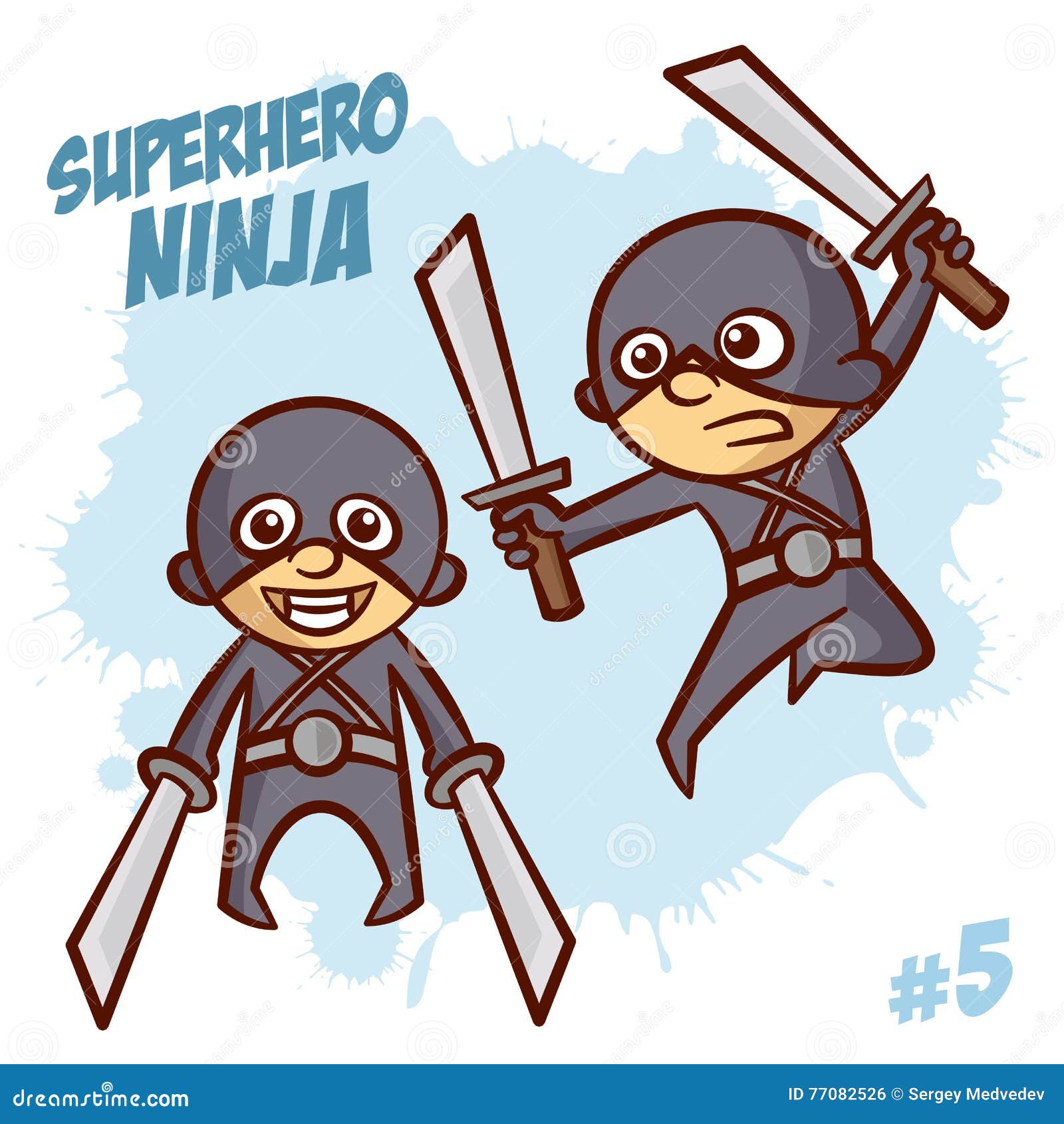 Superheld Ninja Boy Clipart Vektor Abbildung - Illustration von ...