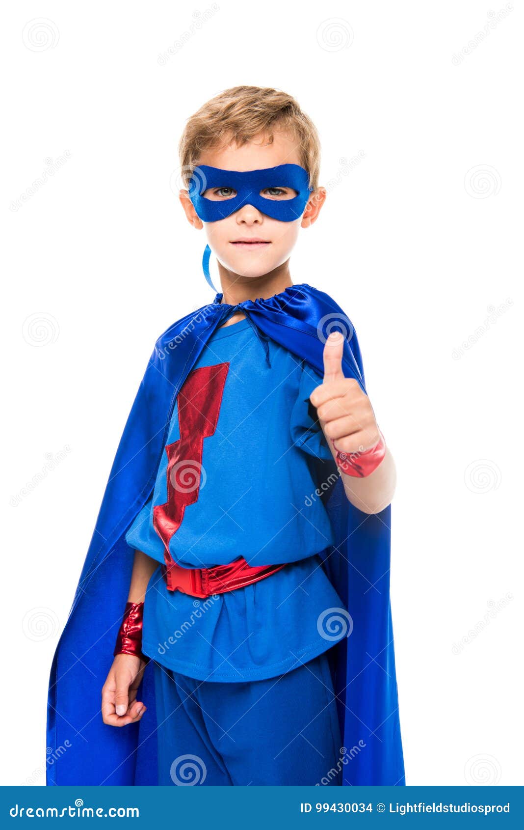 Superheldjunge, Der Sich Daumen Zeigt Stockfoto - Bild von ...