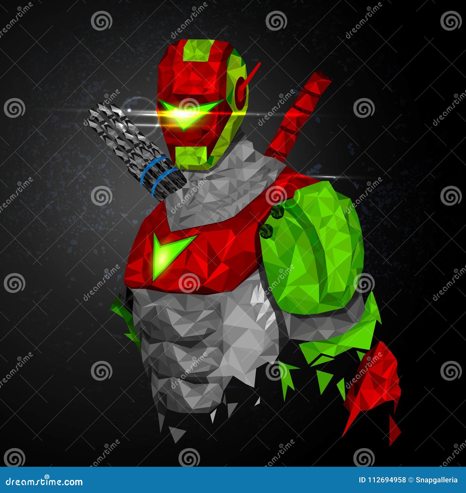 Superhero in Abstract Low Poly Polygon Style Stock Vector ...