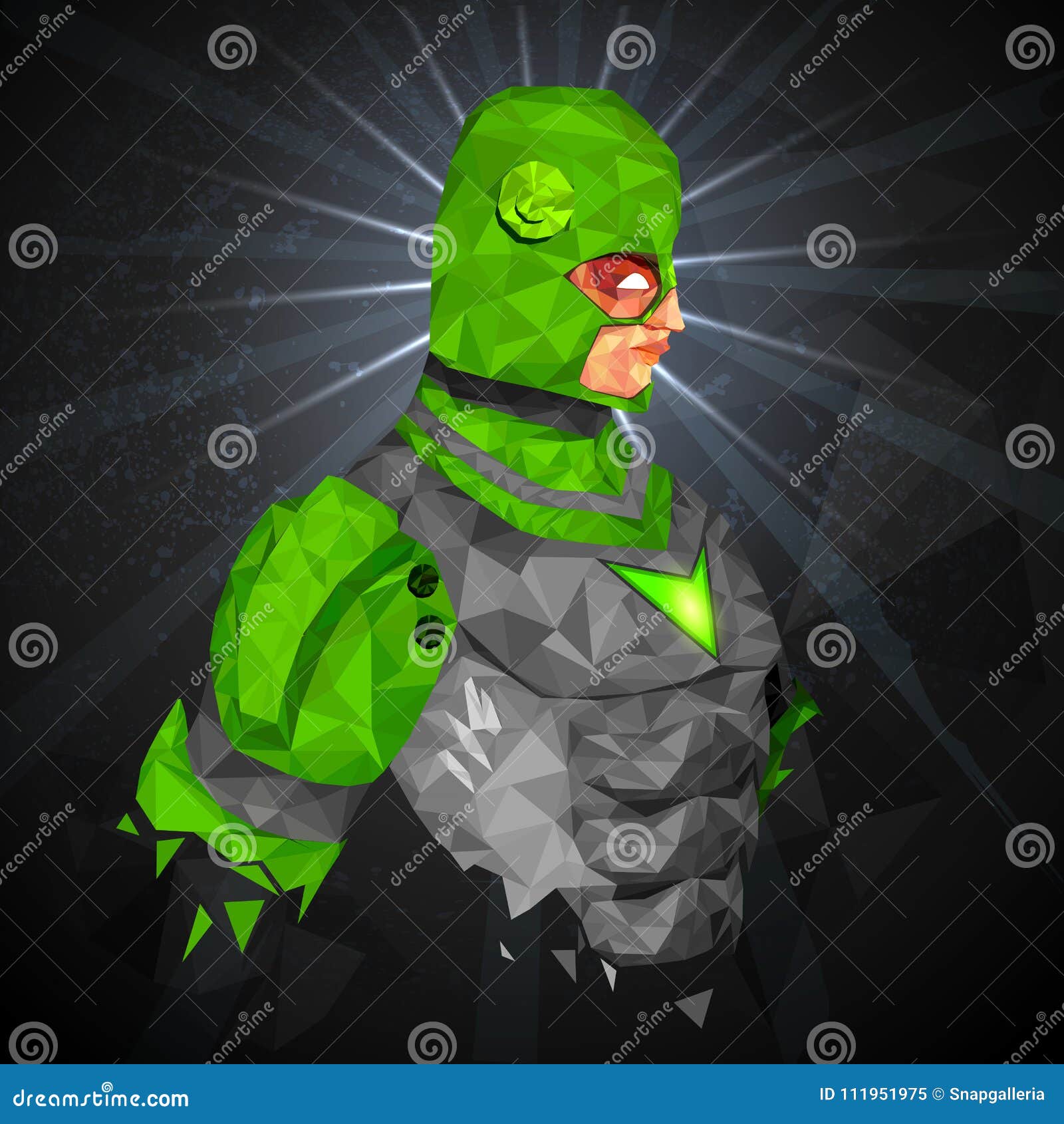 Superhero in Abstract Low Poly Polygon Style Stock Vector ...