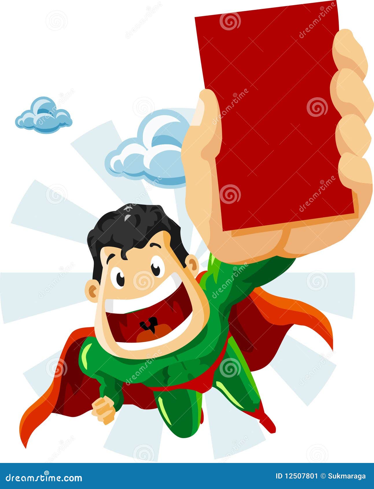 Superhero with Ads stock illustration. Illustration of promo - 12507801
