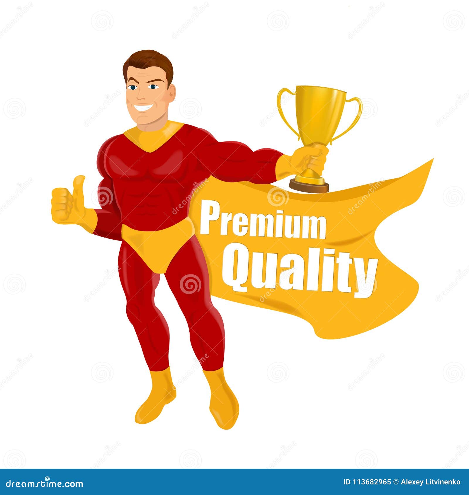 Superhero Approving. Superhero Giving Thumbs Up and Words Premium ...