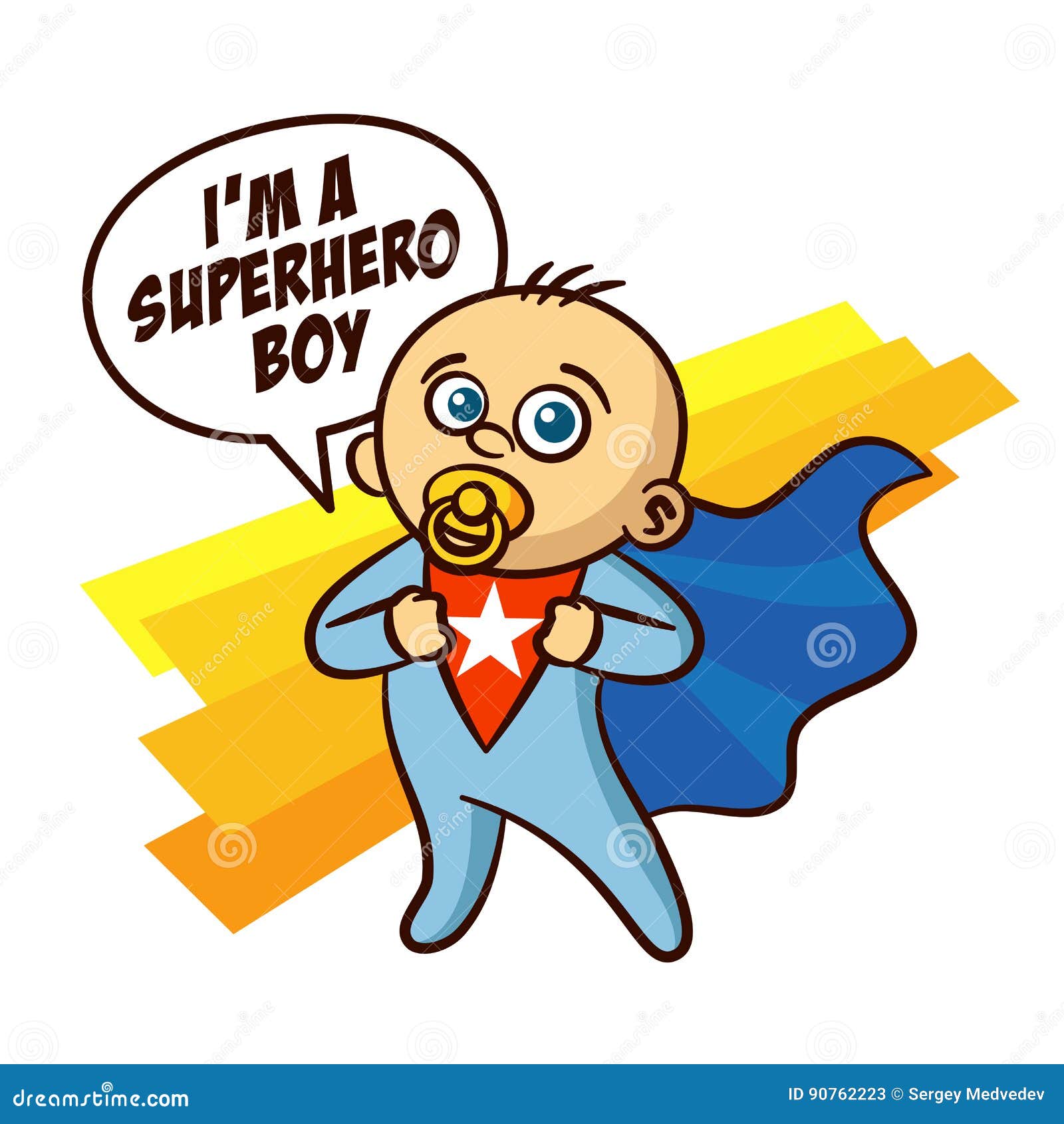 Superhero Baby Boy Sticker stock illustration. Illustration of baby ...