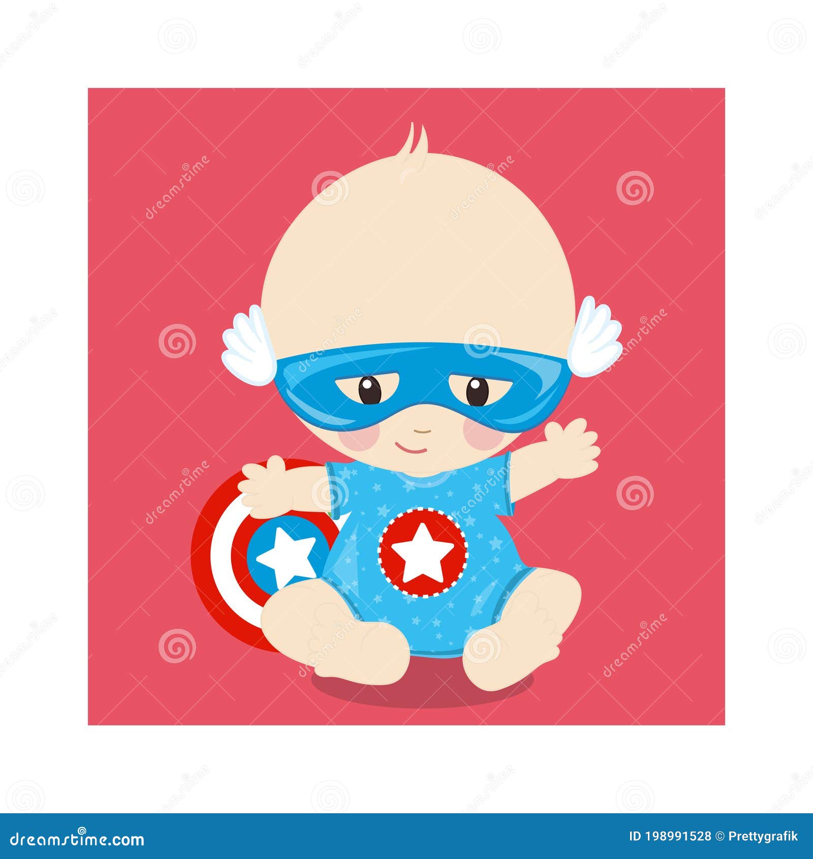 SuperHero Baby Capt America 01 Vector Illustration | CartoonDealer.com ...