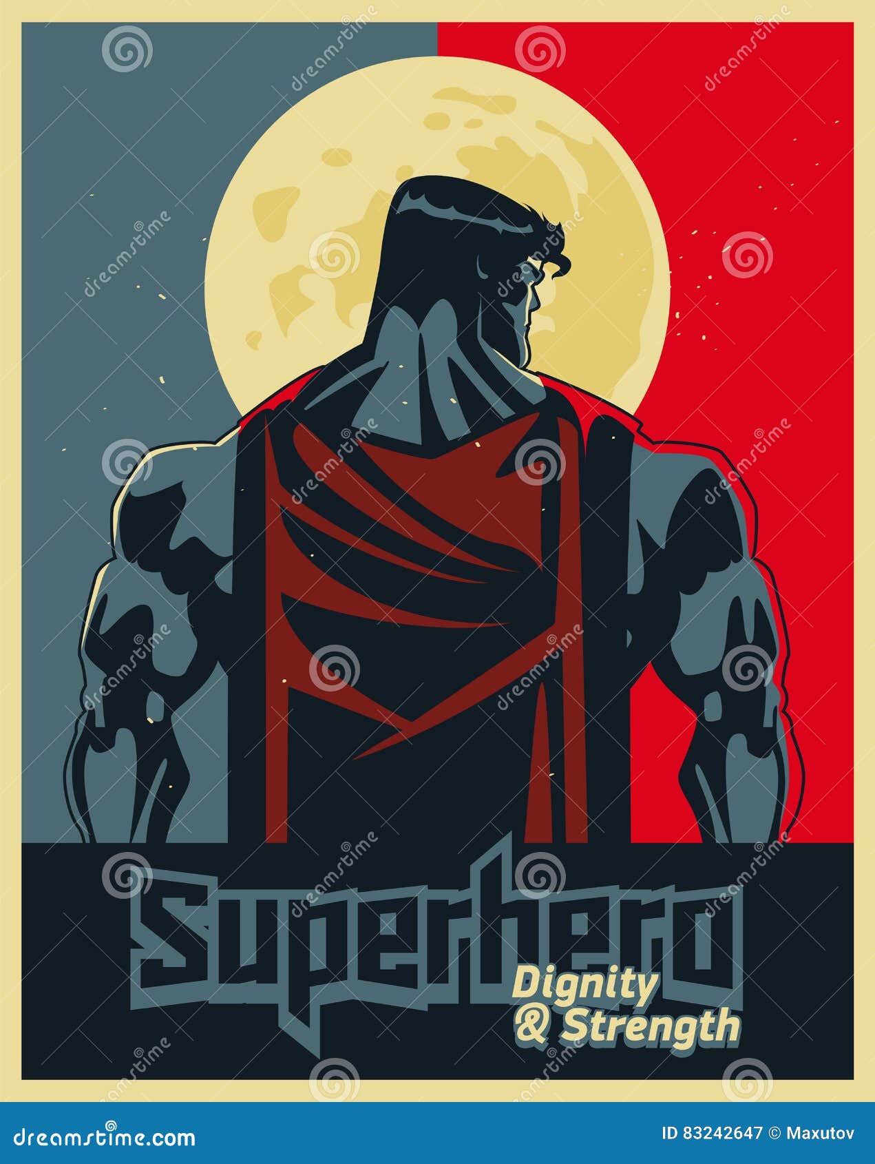 Superhero Poster Set Vector Illustration | CartoonDealer.com #97640066