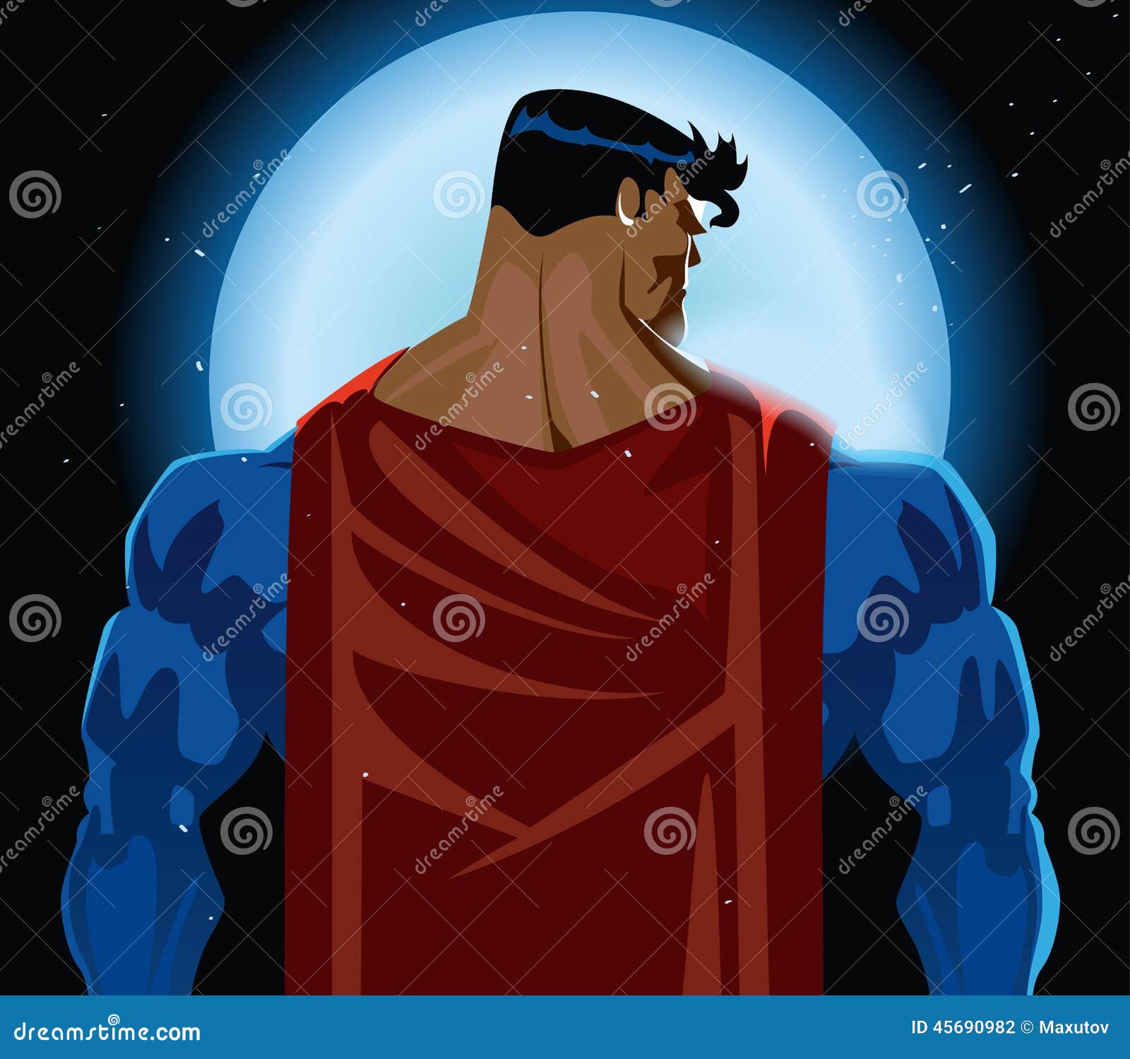 Superhero back stock vector. Illustration of posing, gloomy - 45690982