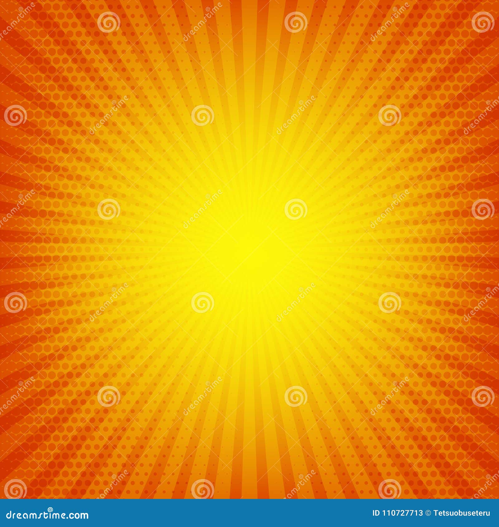 Superhero Background. Comic Cartoon Backdrop With Halftone Effects And ...