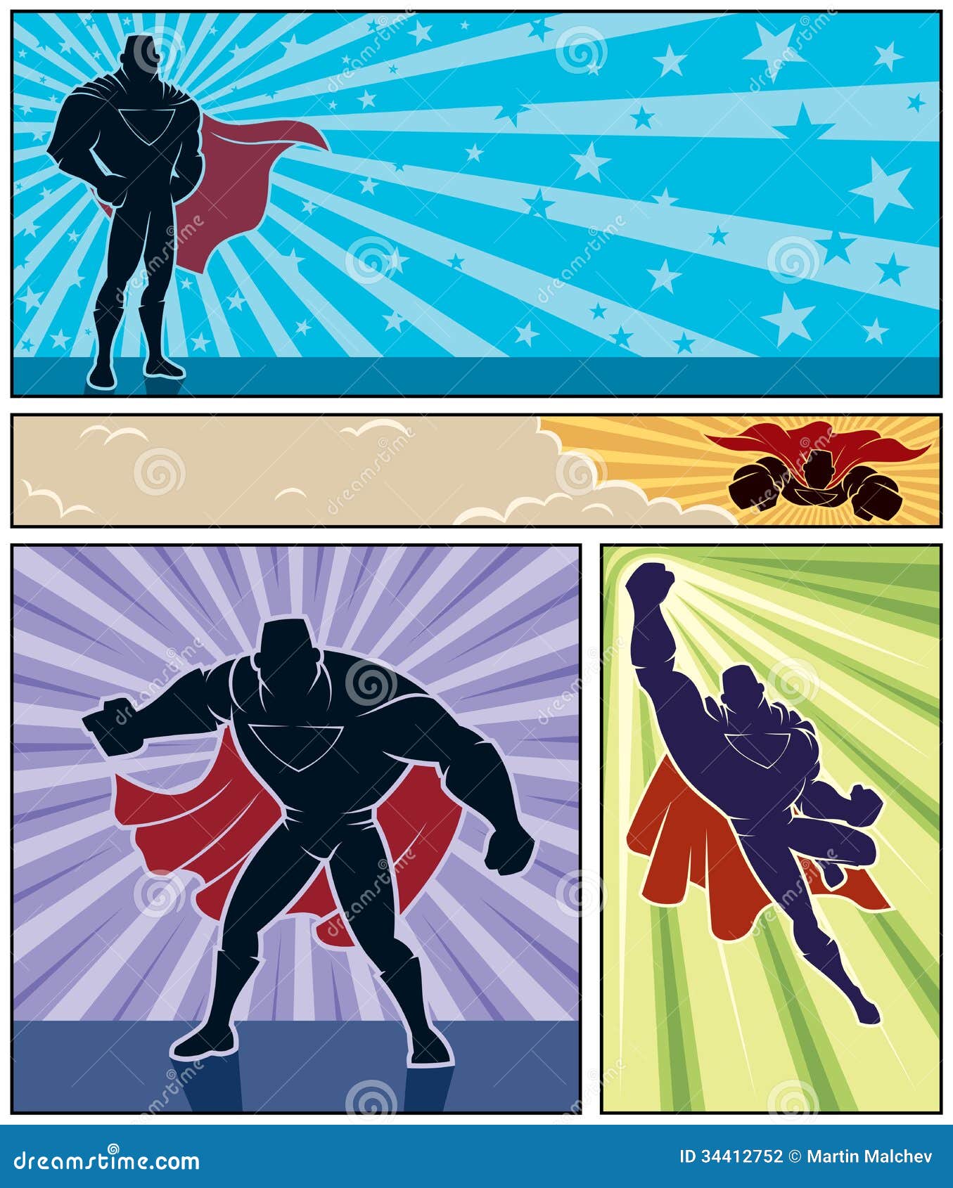 Superhero Banners stock vector. Illustration of pack - 34412752