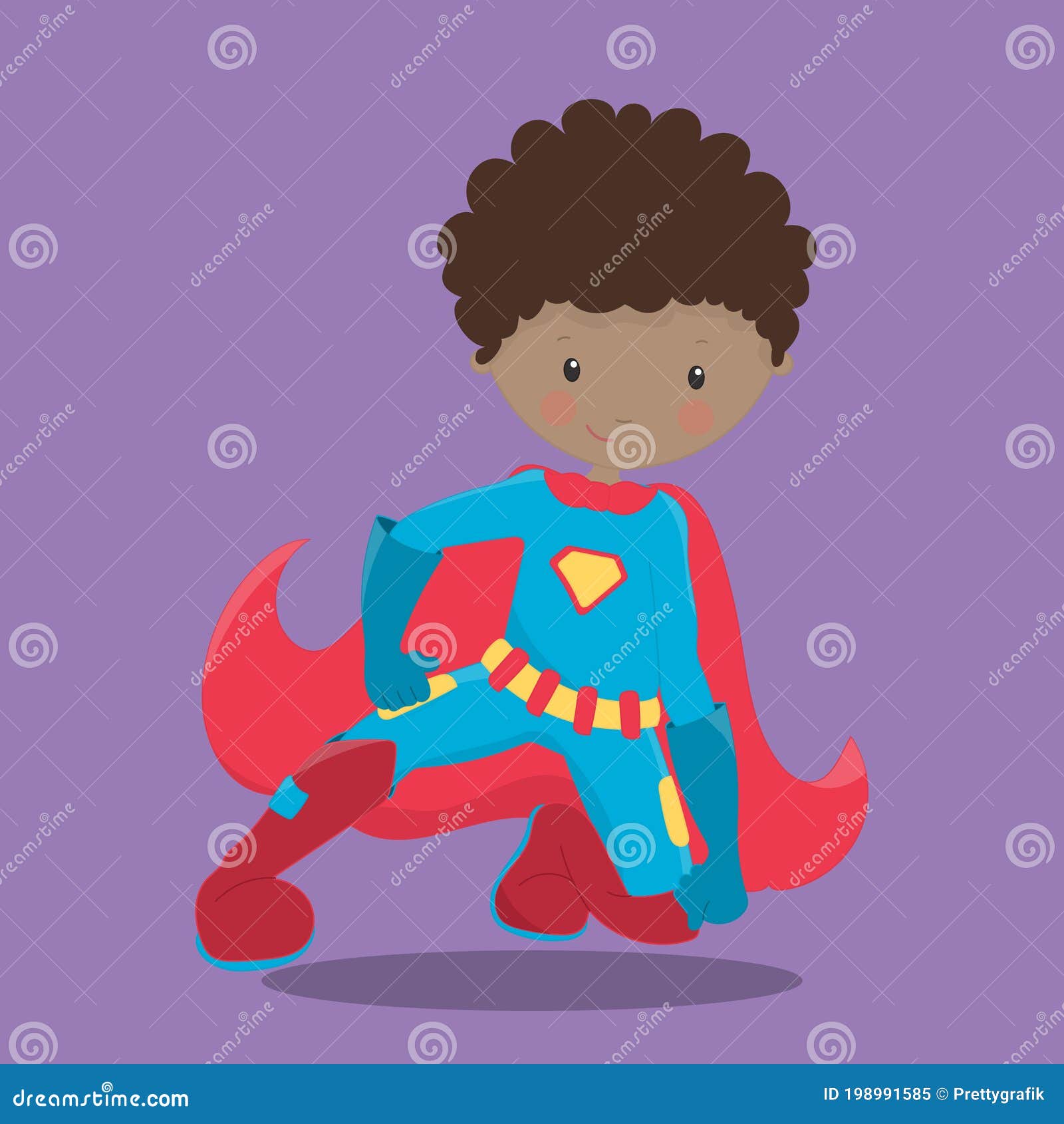 Superhero Blue in Red Standing 04 Stock Vector - Illustration of ...