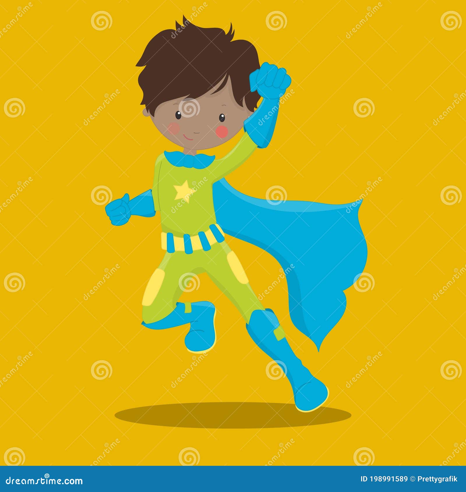 Superhero Blue Raincoat 01 Cartoon Vector | CartoonDealer.com #198991587