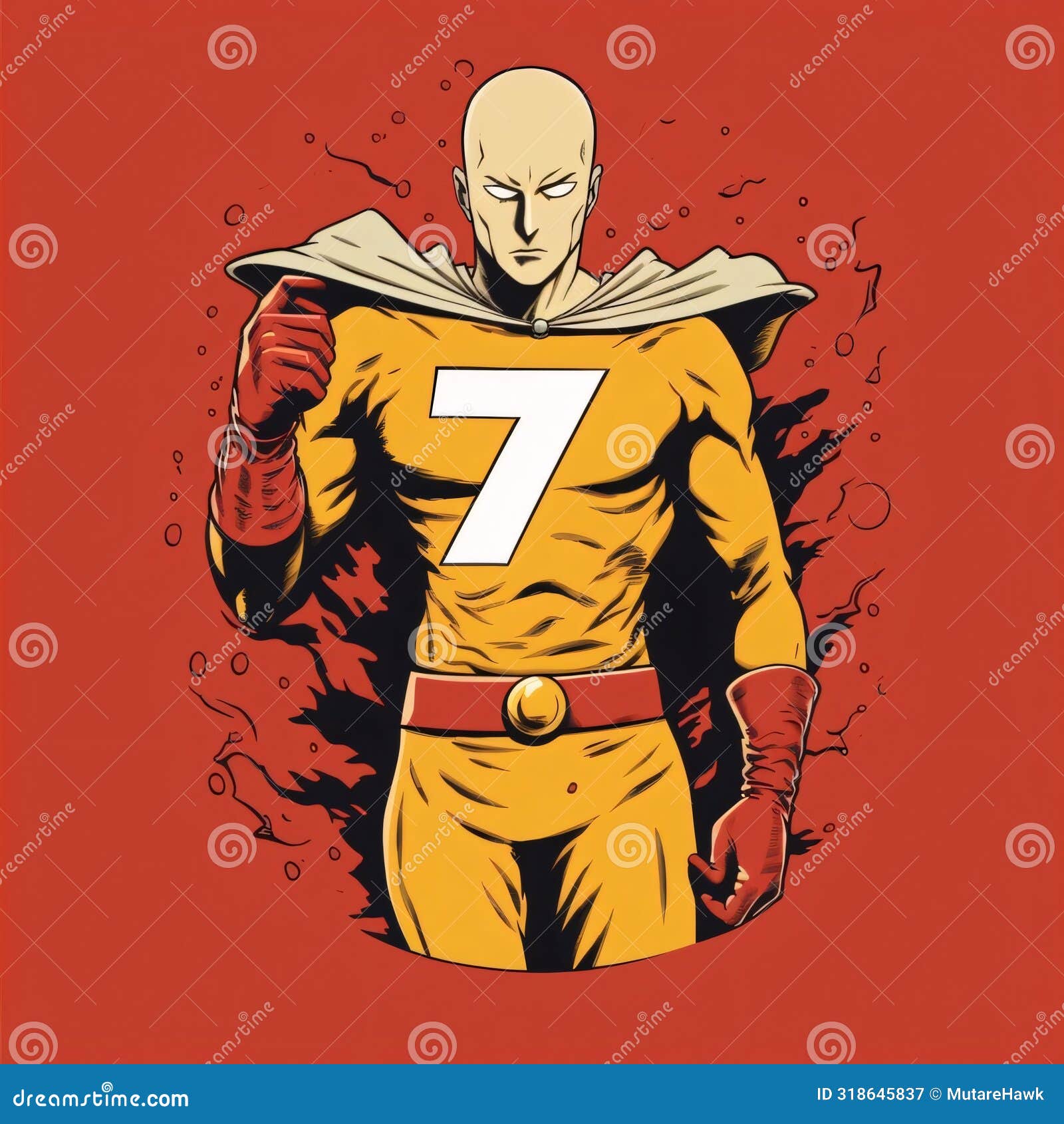 Superhero with a Book in His Hands. Vector Illustration of a Superhero ...
