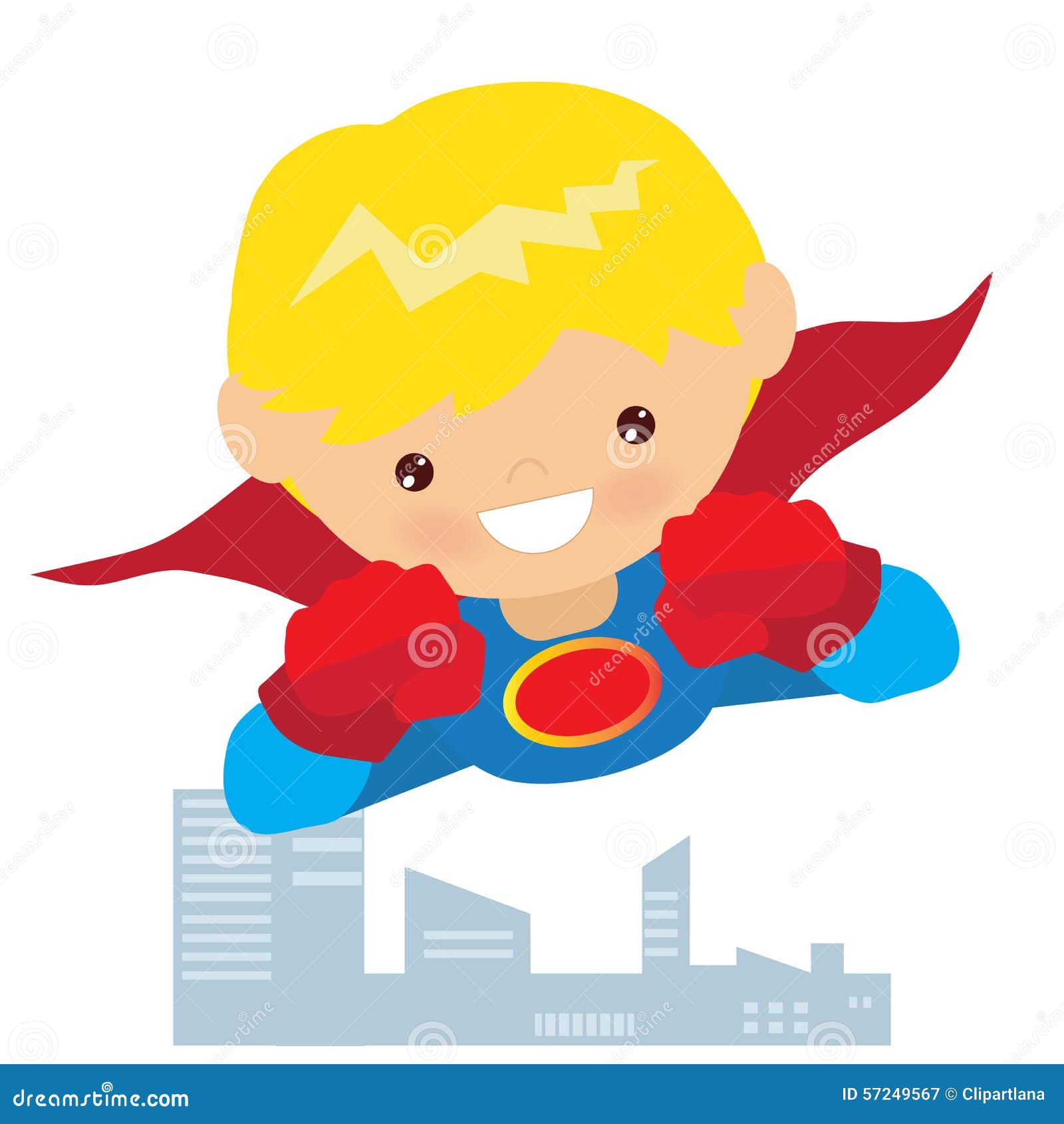 Superhero boy illustration stock vector. Illustration of flaying - 57249567