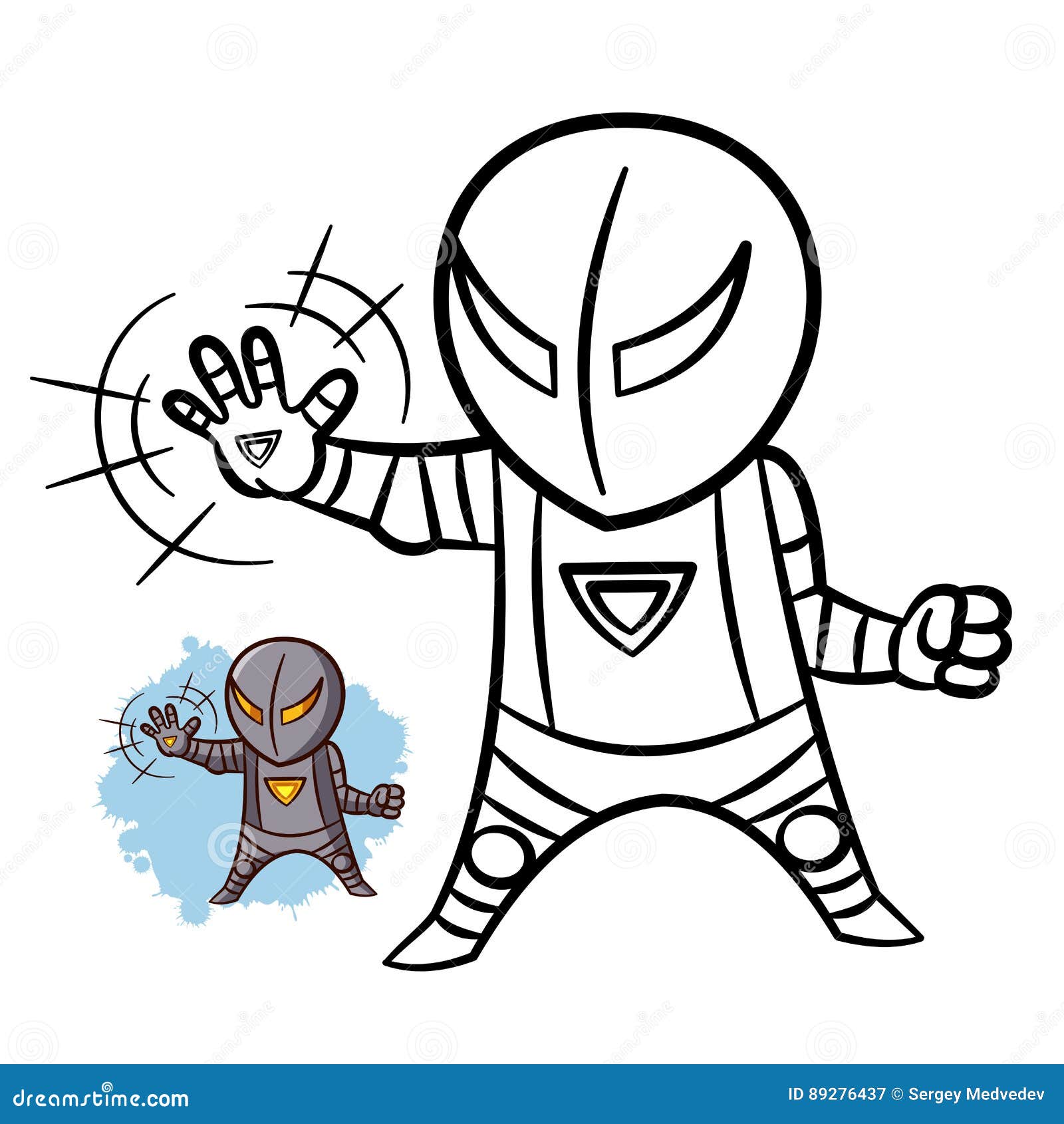 Superhero Boy Iron Coloring Book. Comic Character Isolated On White ...