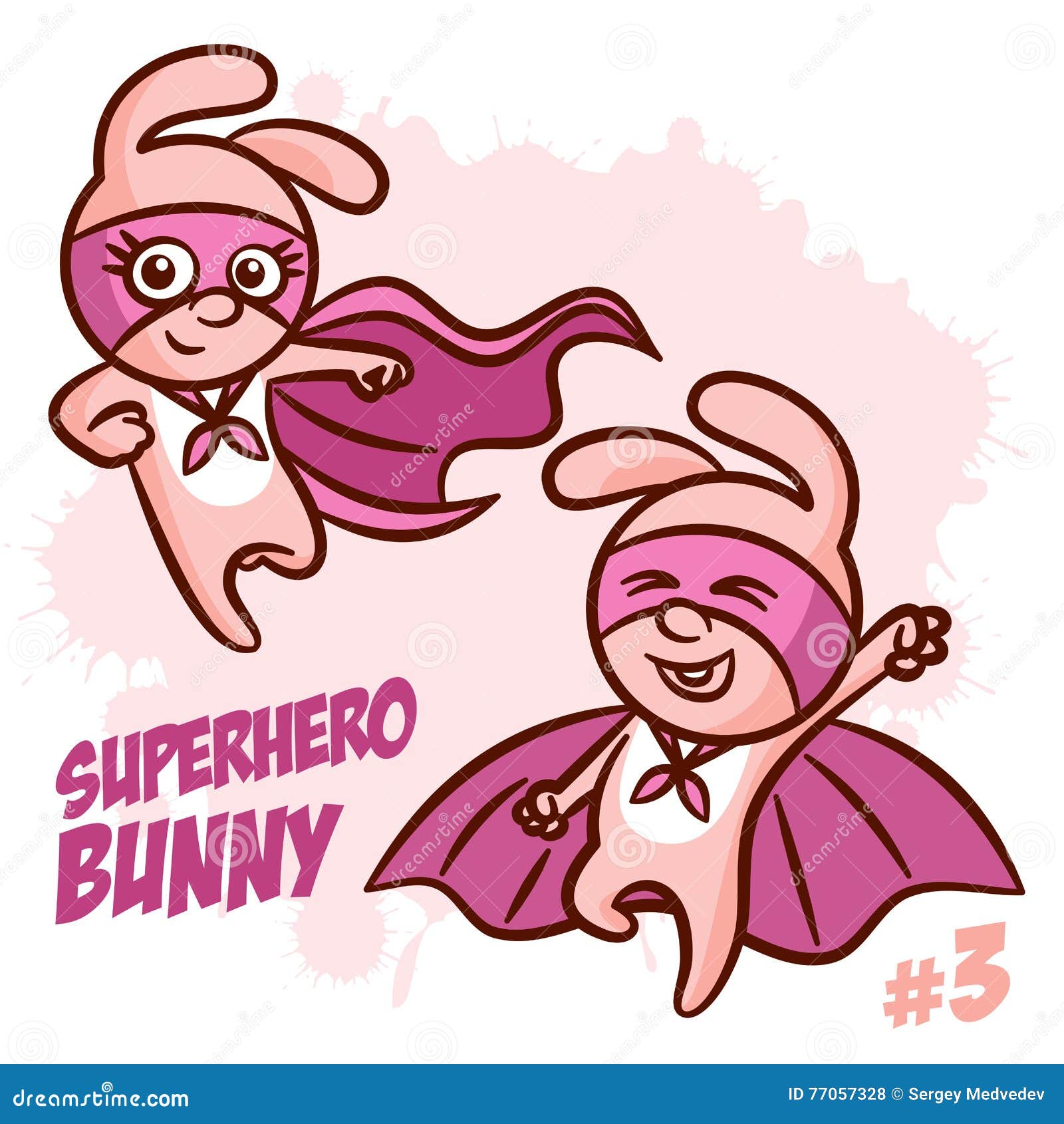 Superhero Bunny Vector Illustration Set | CartoonDealer.com #77057366