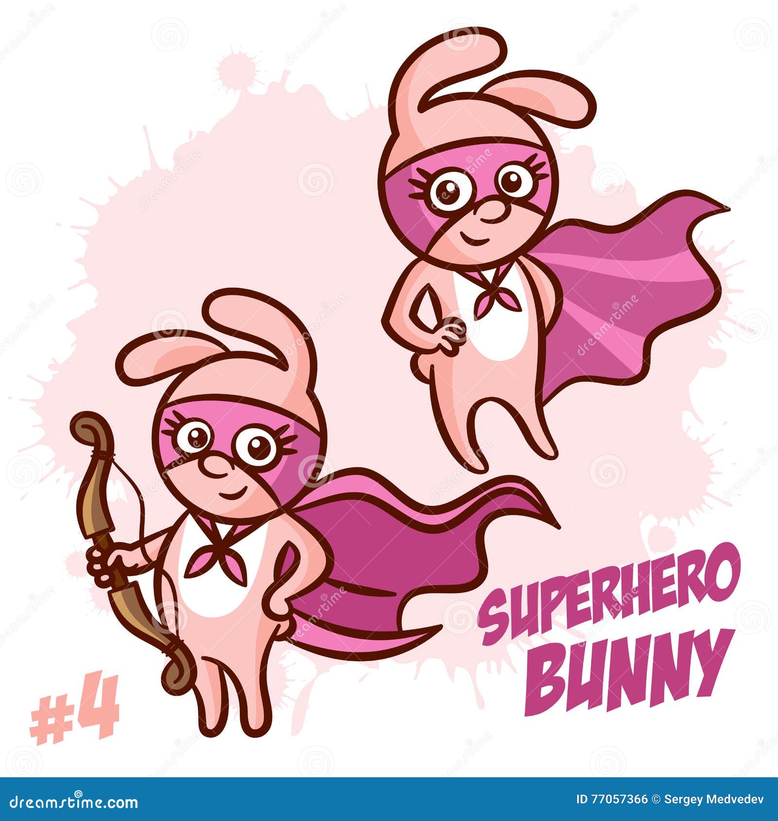 Superhero Bunny Vector Illustration Set | CartoonDealer.com #77057366