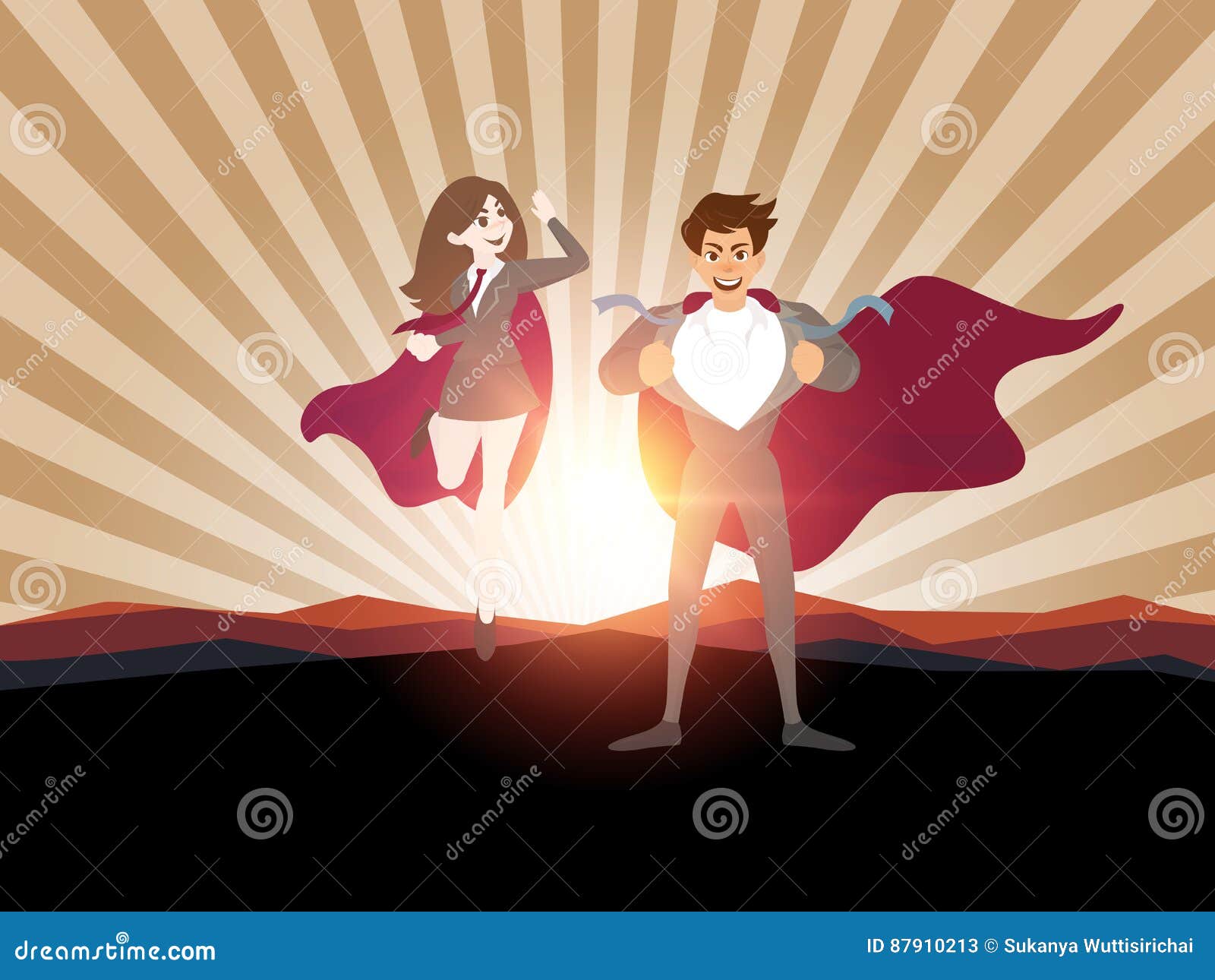 Superhero Business Man Concept. Illustration. Stock Vector ...