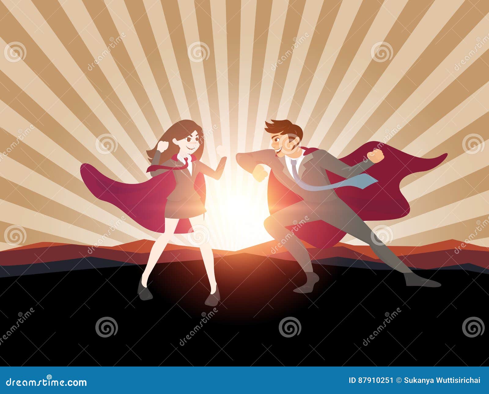 Superhero Business Man Concept. Illustration. Stock Illustration ...