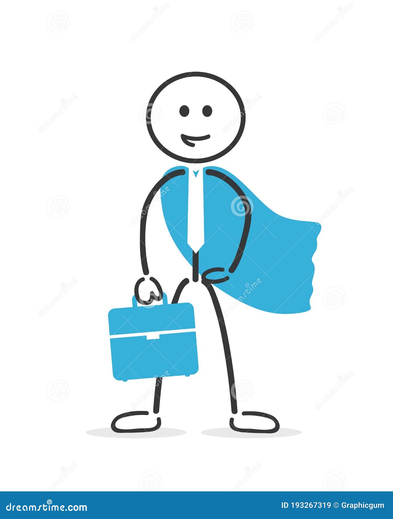 Superhero Business Stick Man Cartoon Stock Vector - Illustration of ...