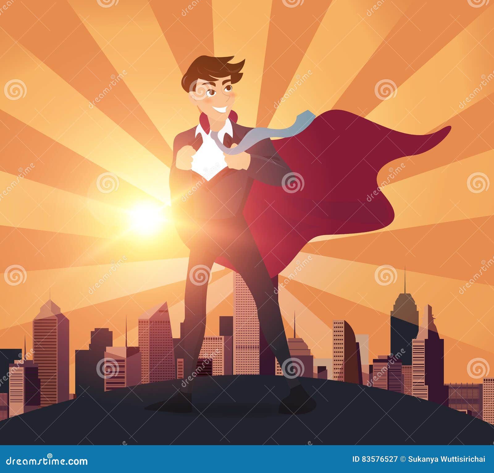 Superhero Businessman Concept, Illustration. Stock Illustration ...