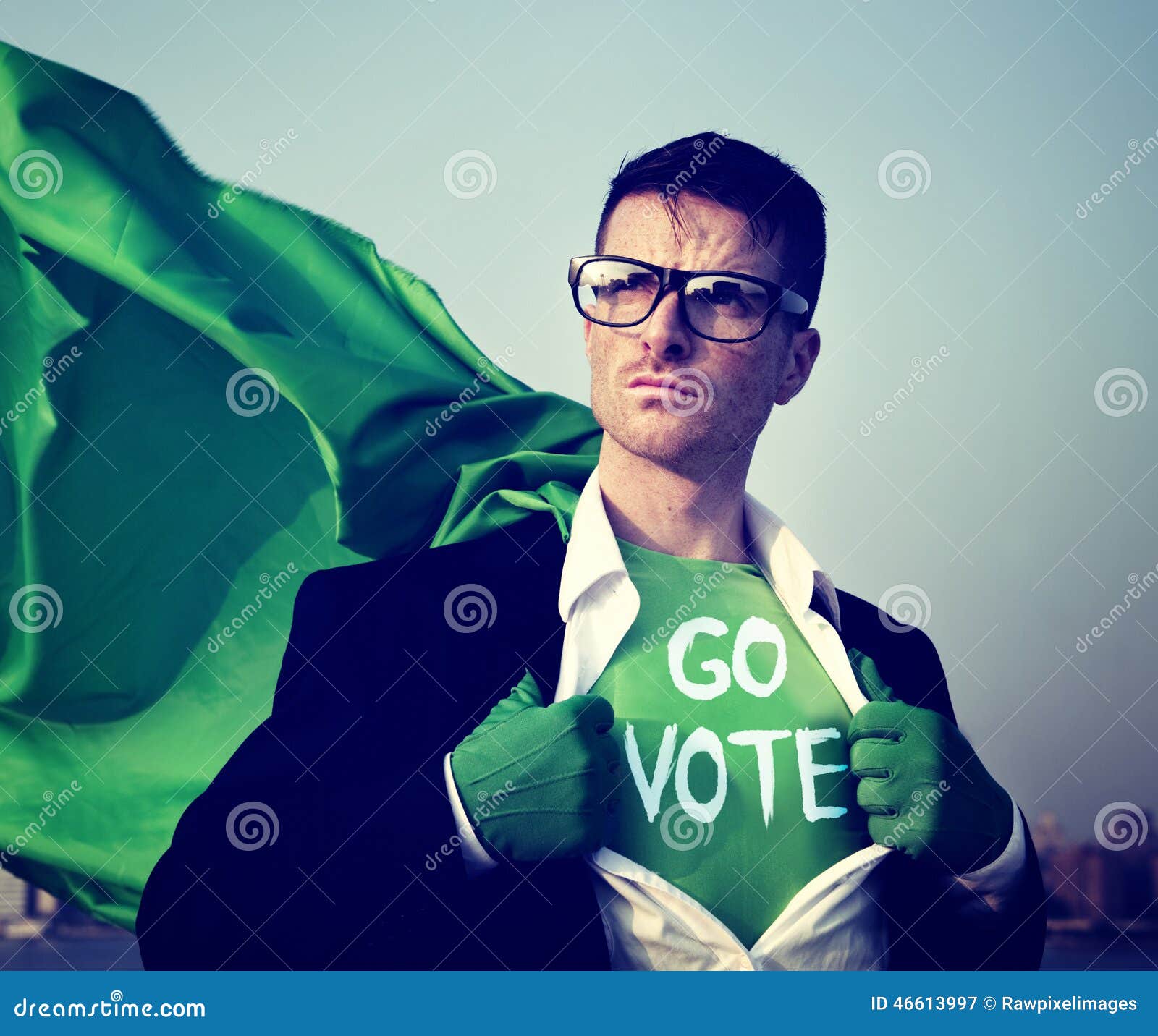Superhero Businessman Vote Power Concept Stock Image - Image of ...