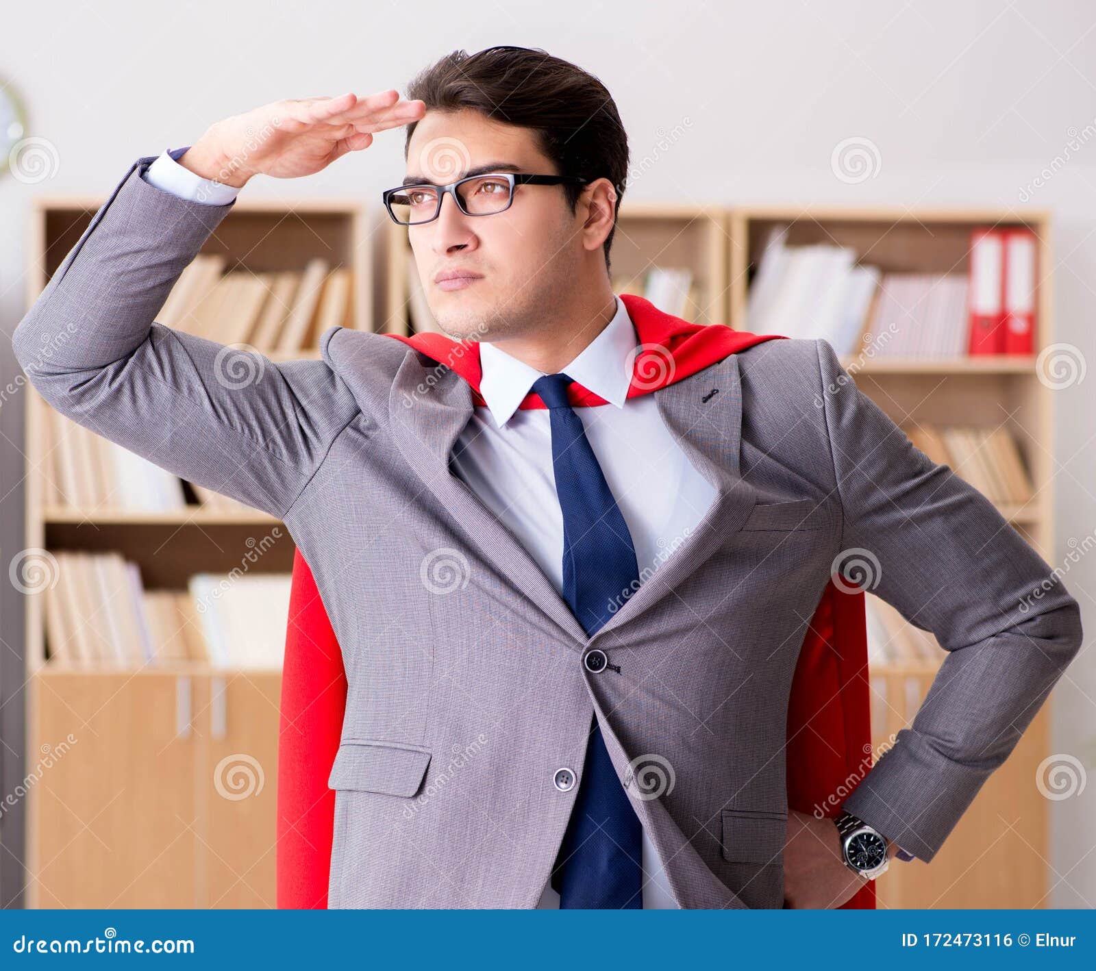 Superhero Businessman Working in the Office Stock Photo - Image of hero ...