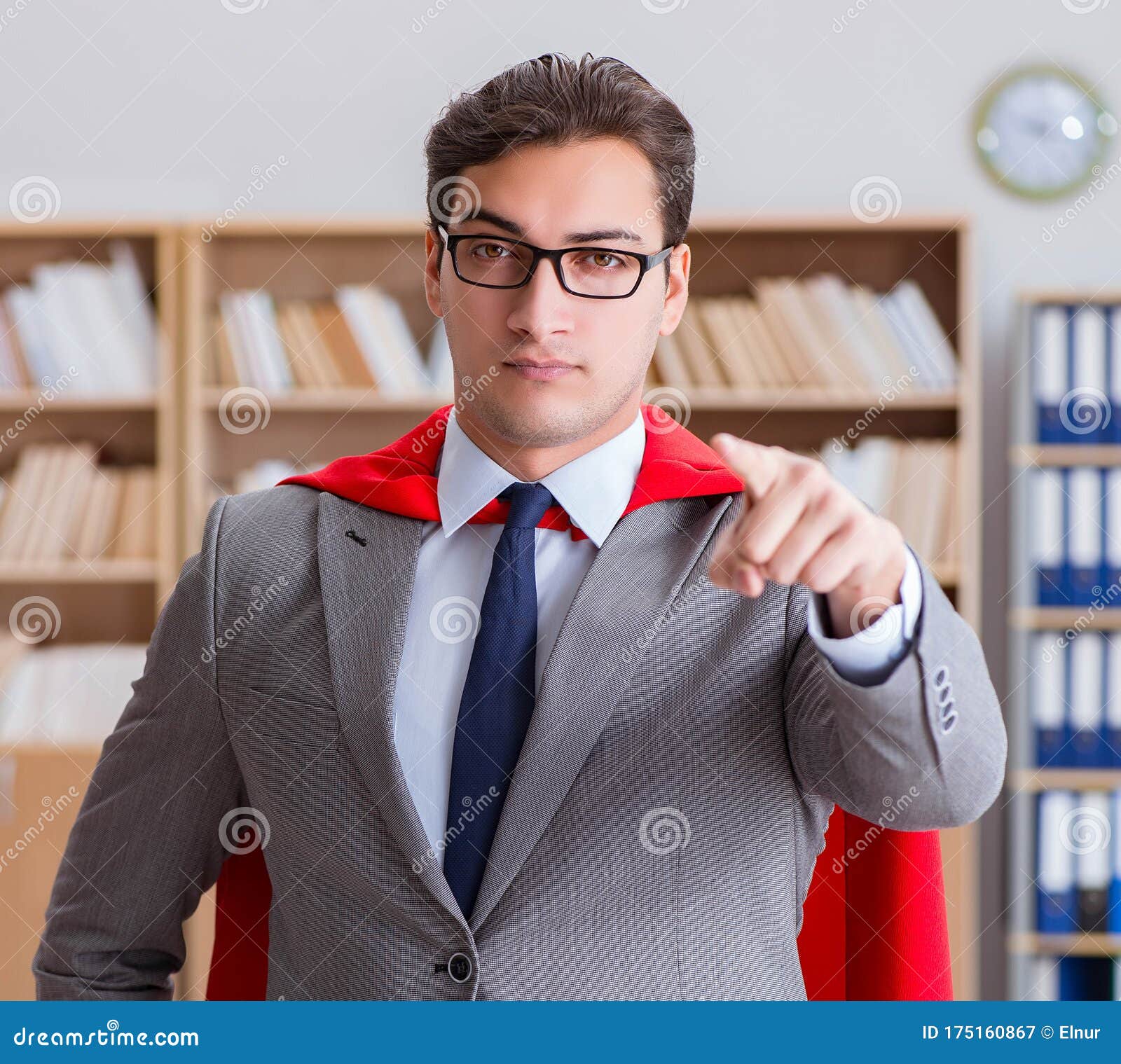 Superhero Businessman Working in the Office Stock Image - Image of ...