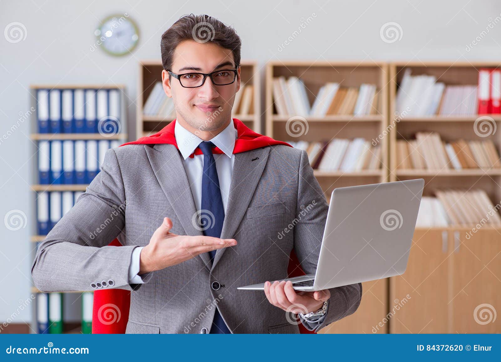 The Superhero Businessman Working in the Office Stock Photo - Image of ...