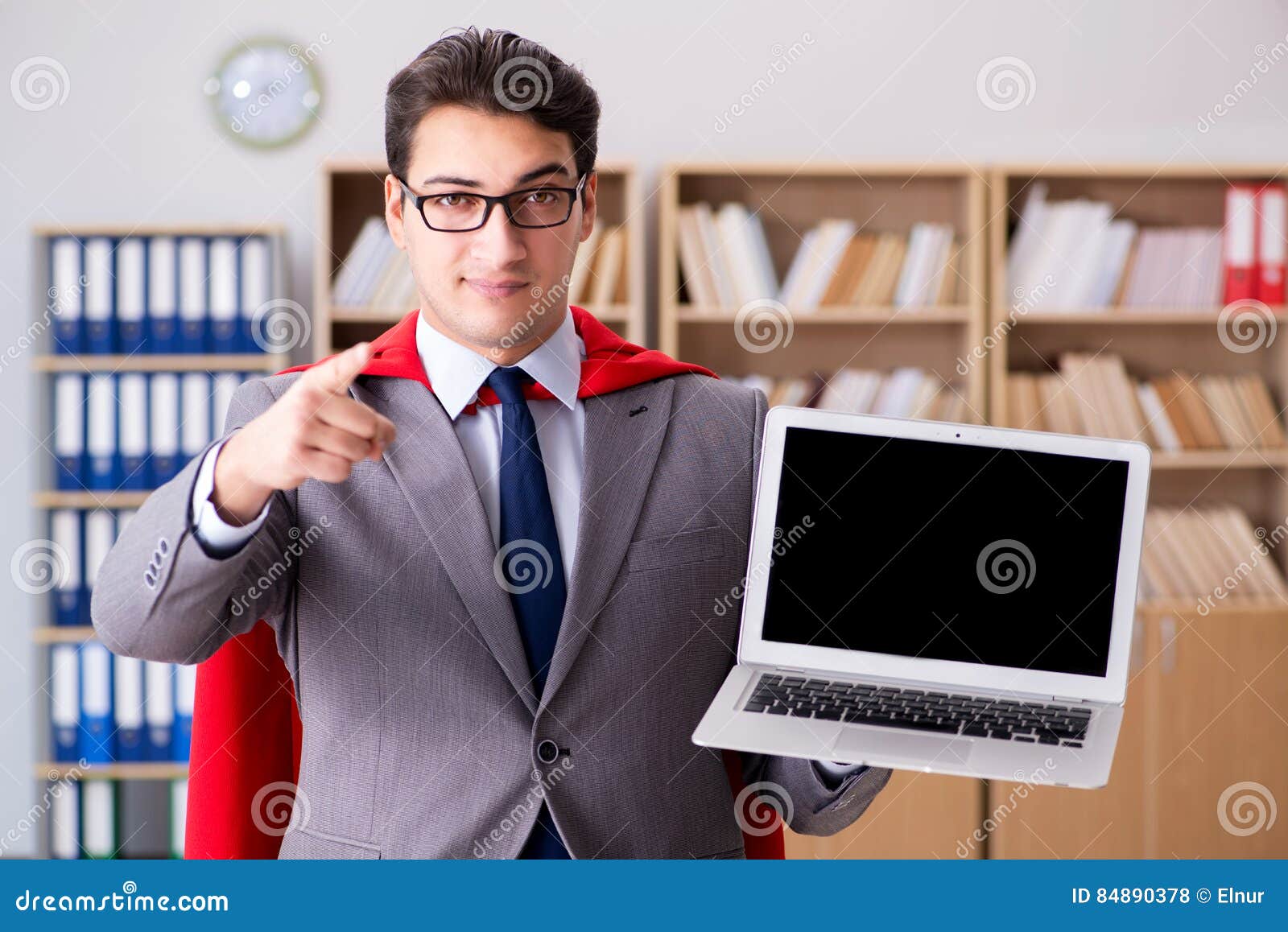 The Superhero Businessman Working in the Office Stock Photo - Image of ...