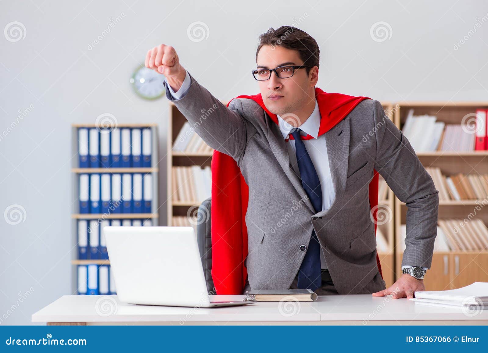 The Superhero Businessman Working in the Office Stock Photo - Image of ...