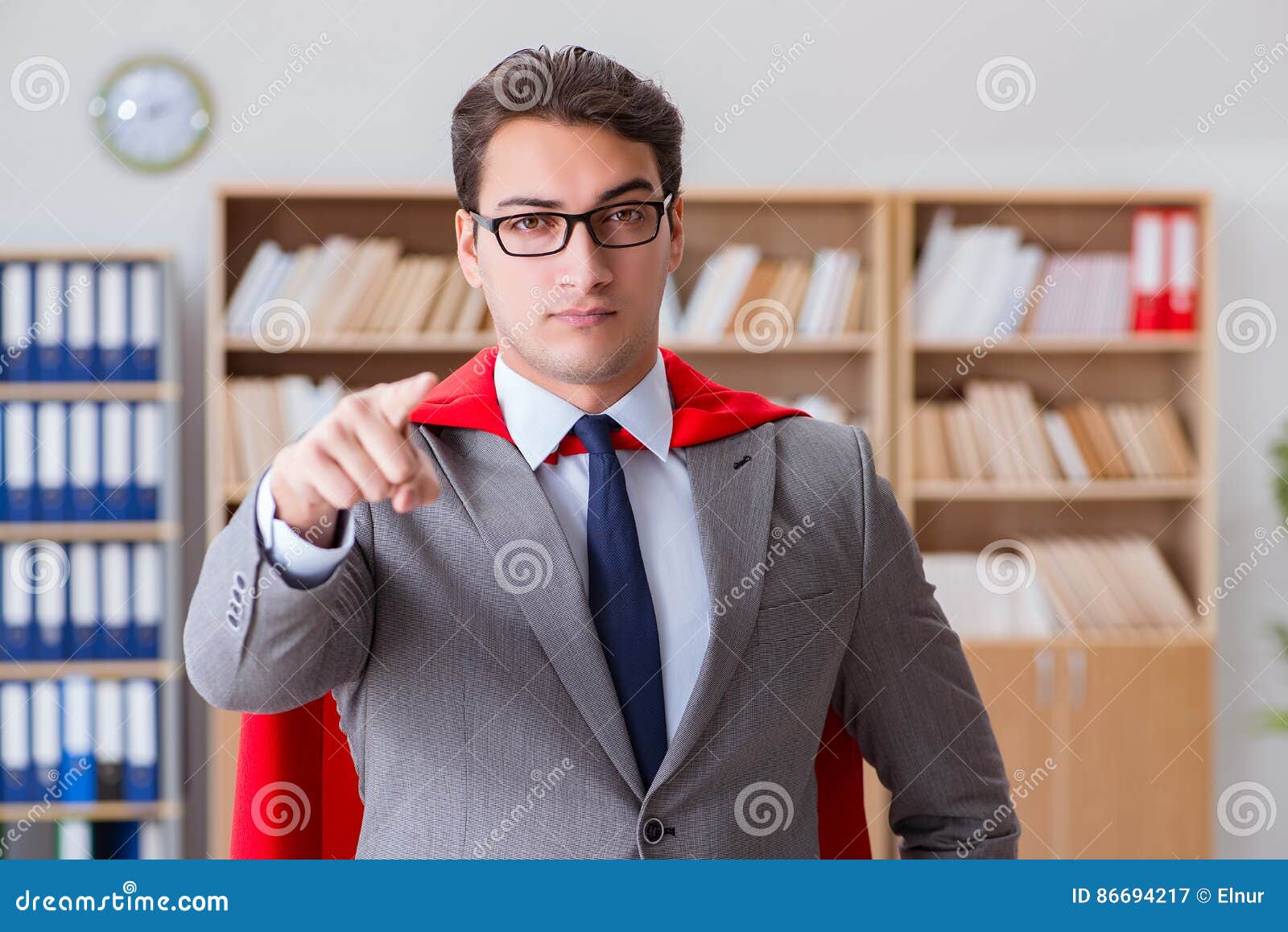 The Superhero Businessman Working in the Office Stock Image - Image of ...