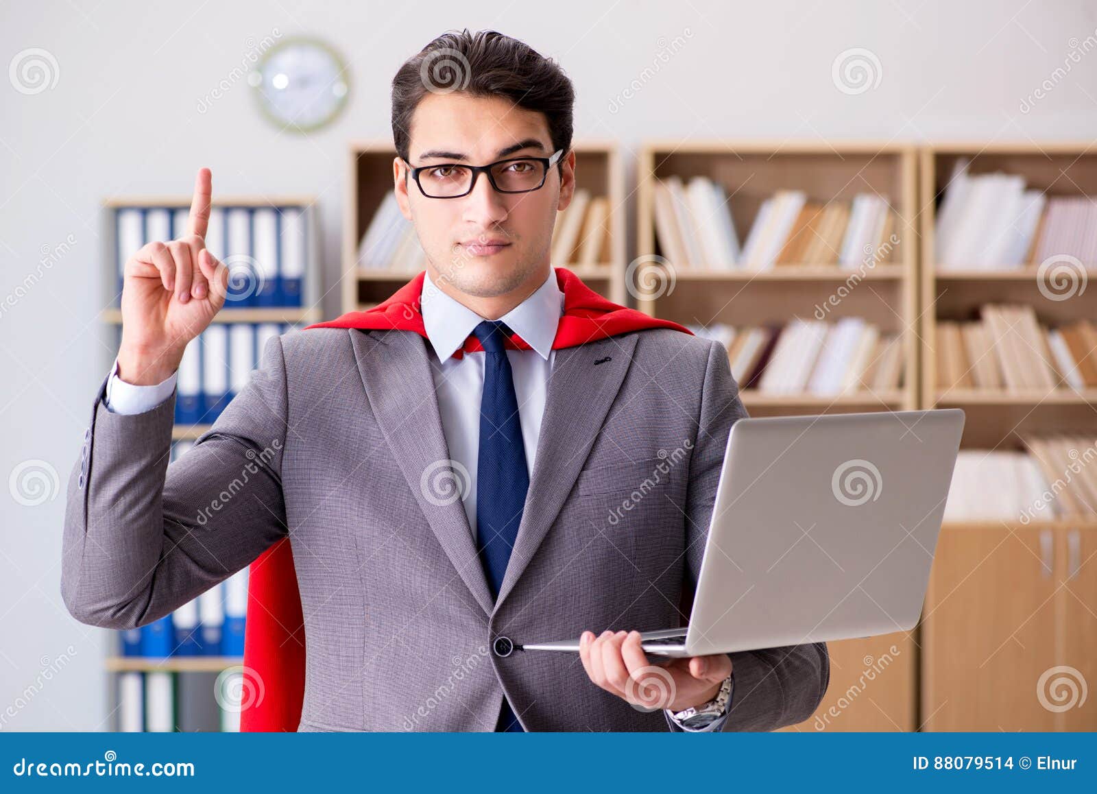 The Superhero Businessman Working in the Office Stock Photo - Image of ...